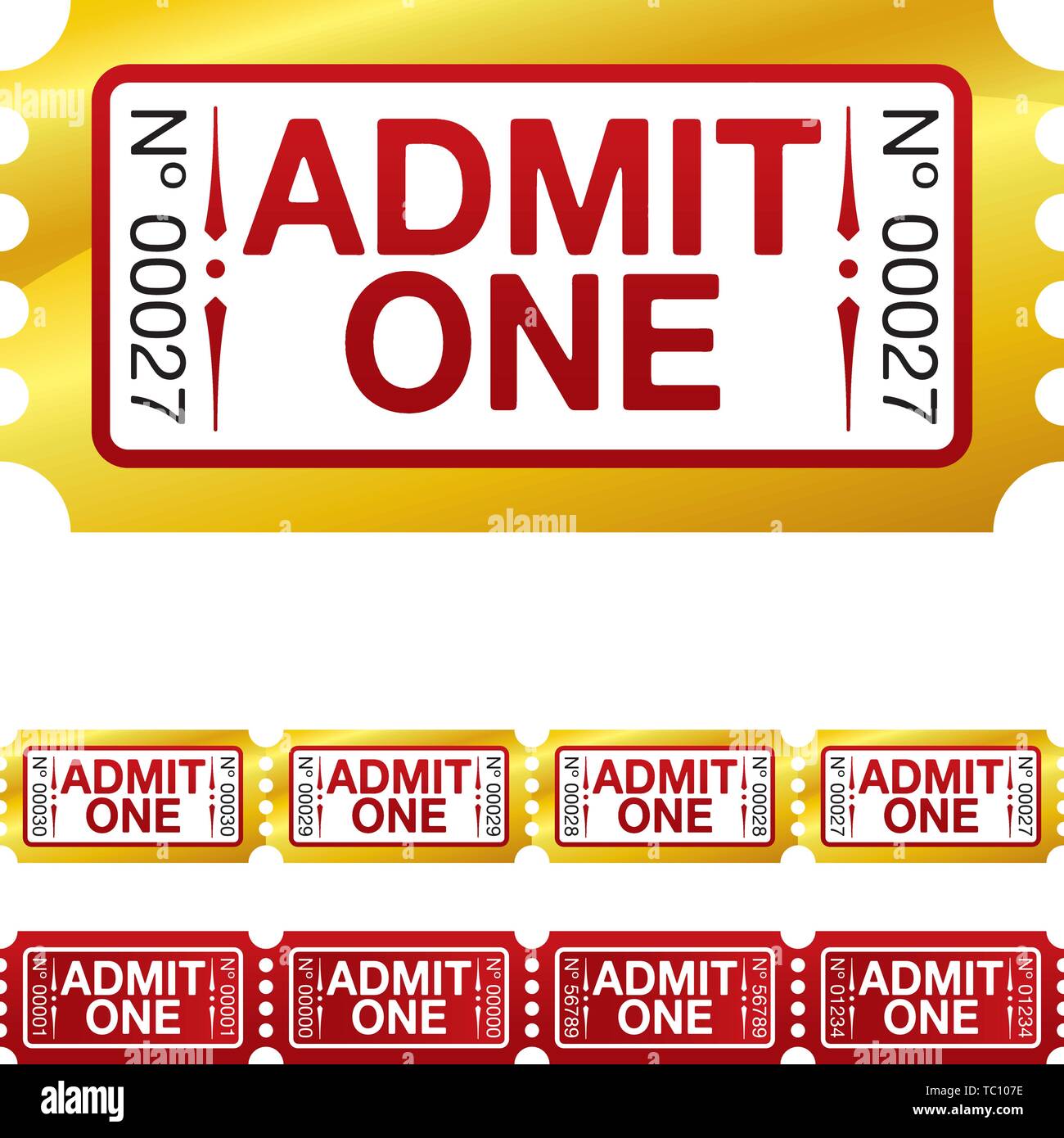 Golden ticket Stock Vector Images - Alamy