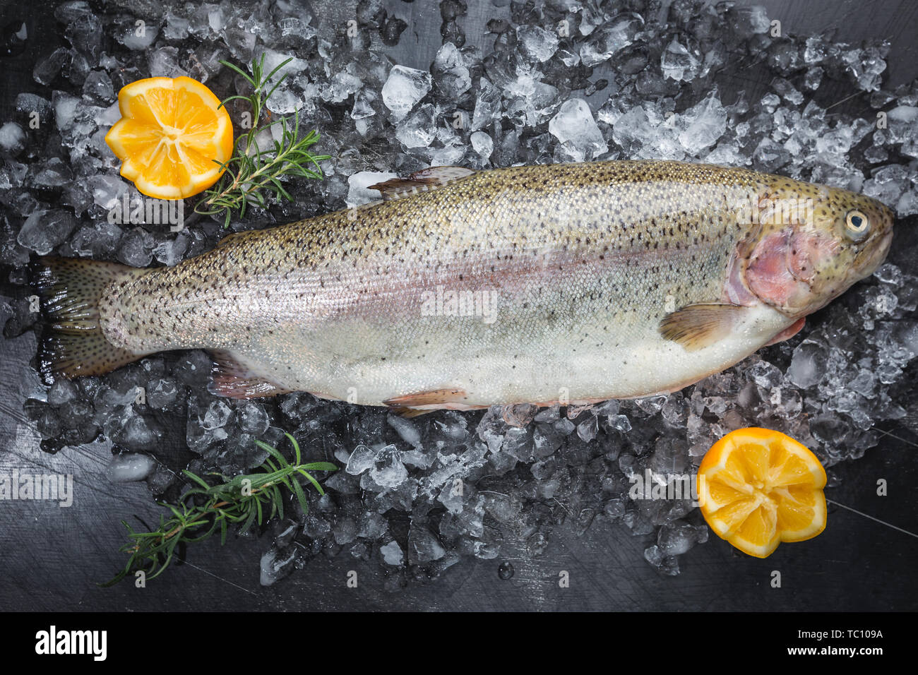 Raw trout fish Stock Photo - Alamy