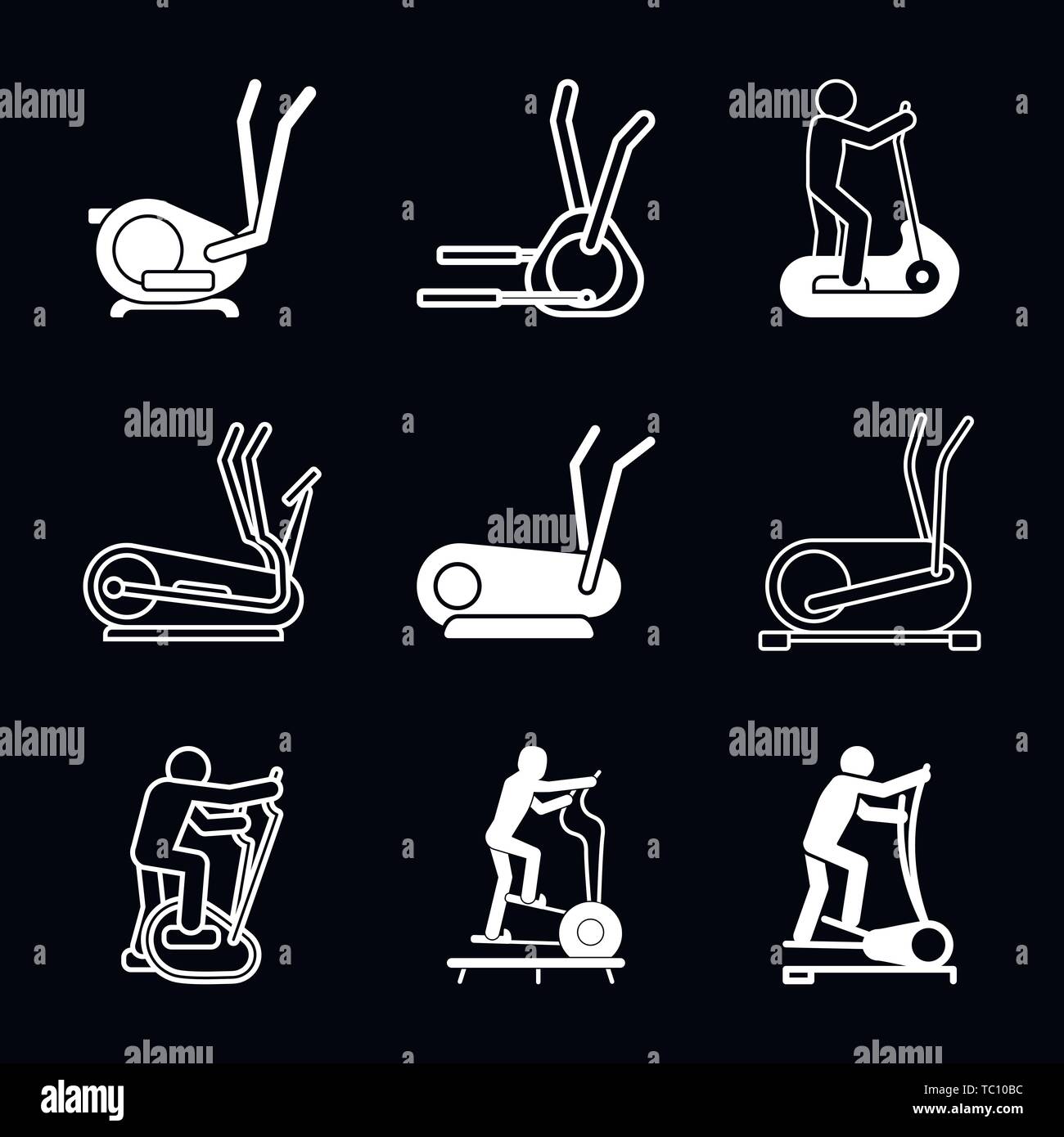 Elliptical machine gym icon, vector sign symbol Stock Vector Image ...