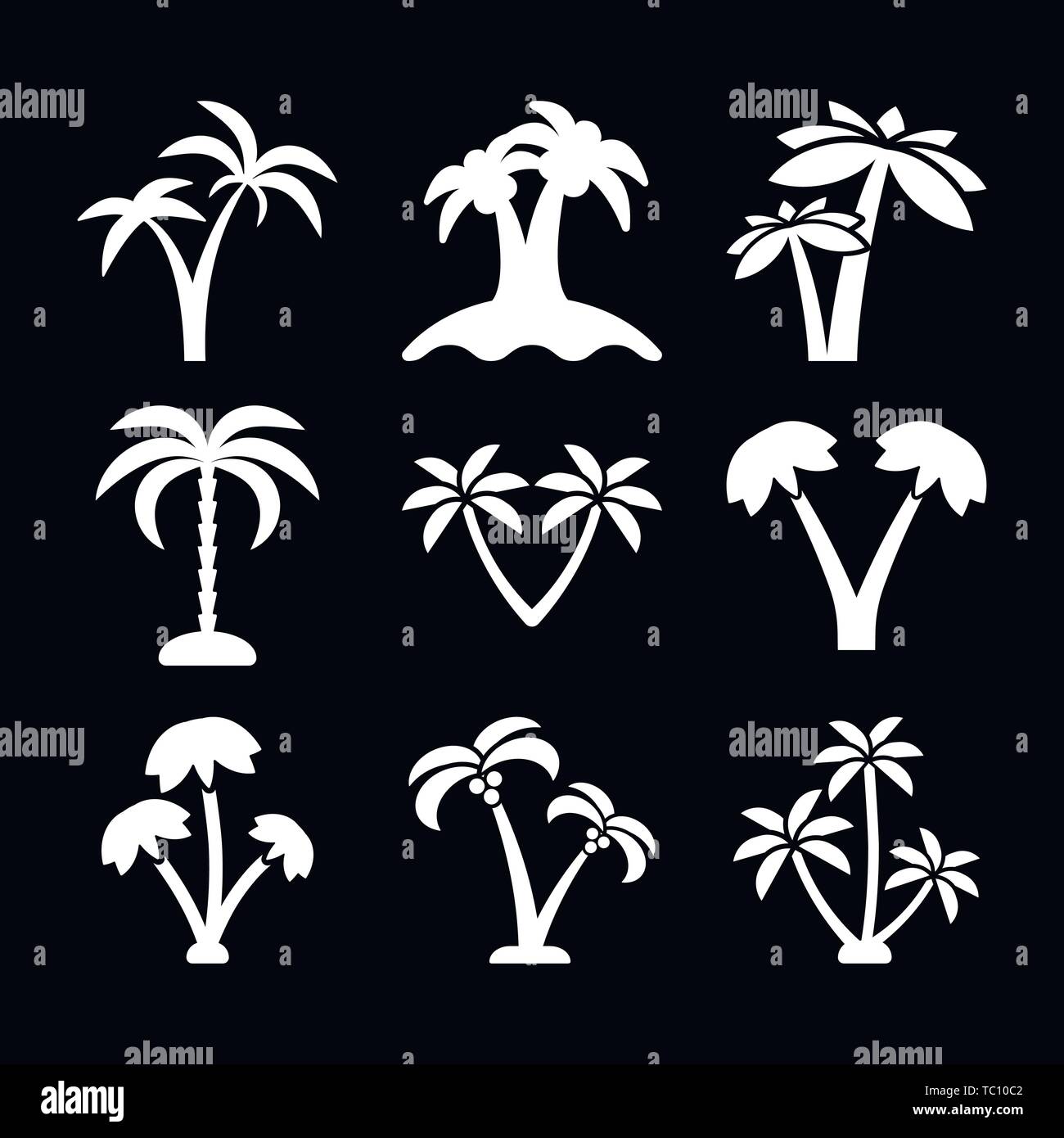 Coconut trees Icon vector sign symbol Stock Vector Image & Art - Alamy