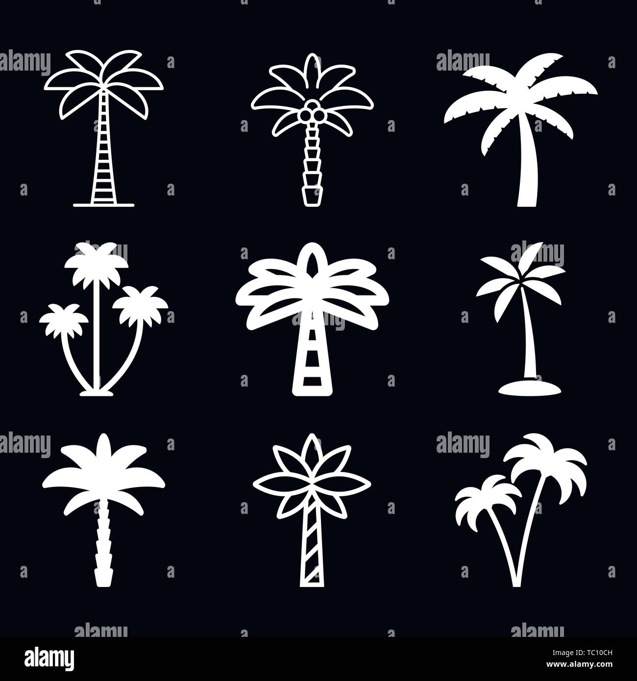 Coconut trees Icon vector sign symbol Stock Vector Image & Art - Alamy