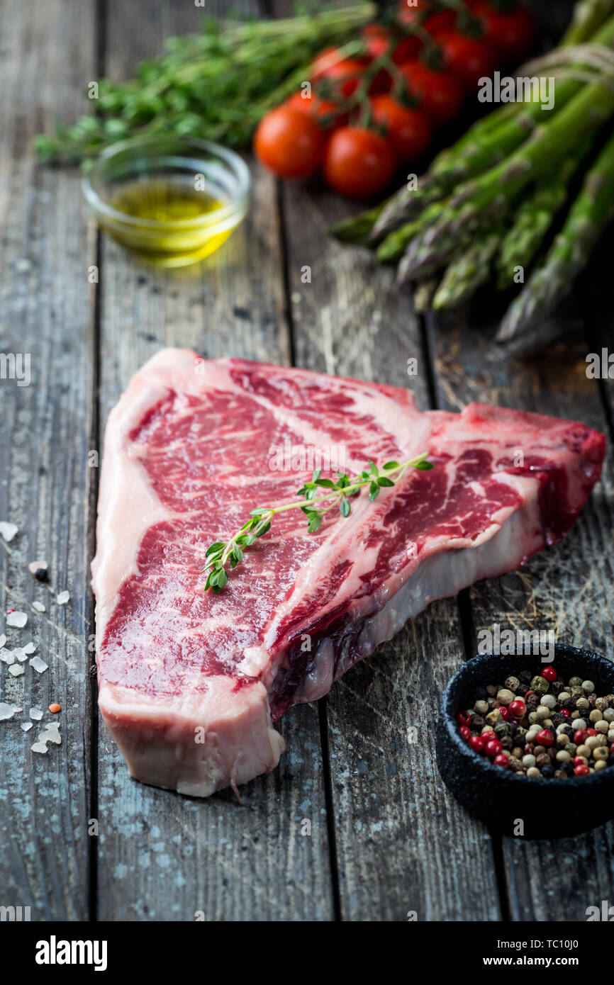 Raw T-bone Steak Stock Photo - Alamy