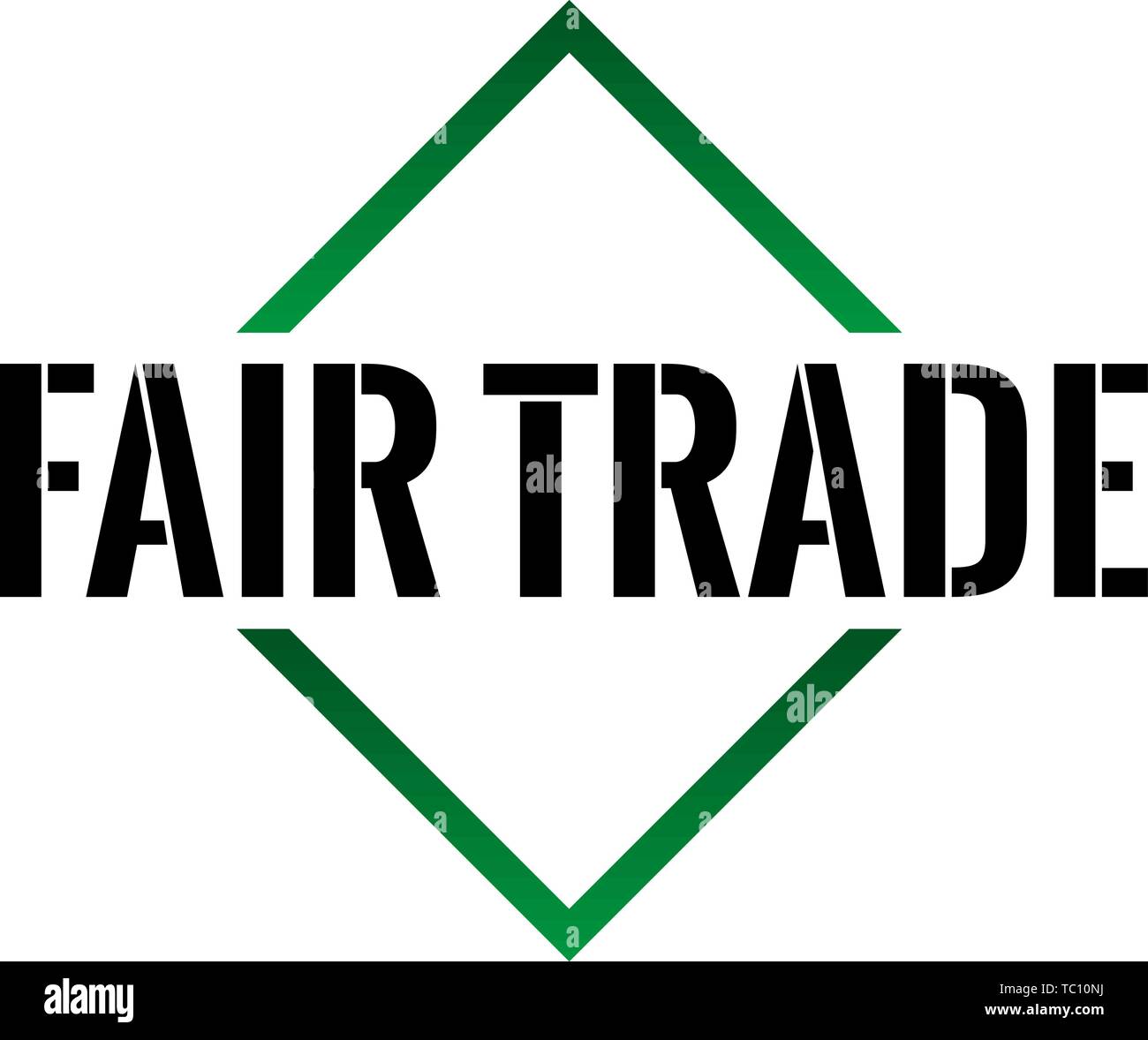 Fair Trade Triangel Cone Icon Vector sign with text on white background ...