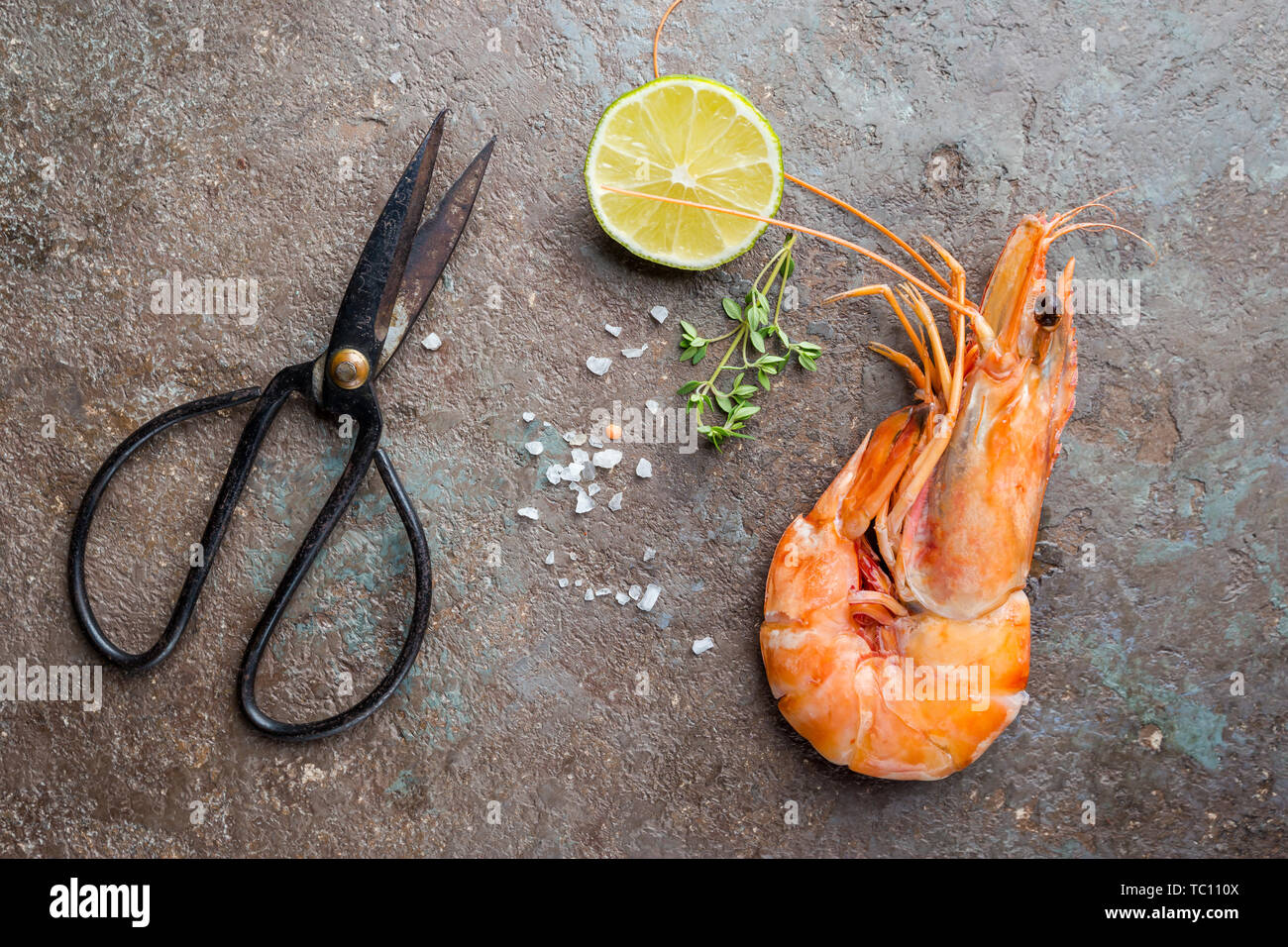 Fresh Tiger Prawn Stock Photo - Alamy