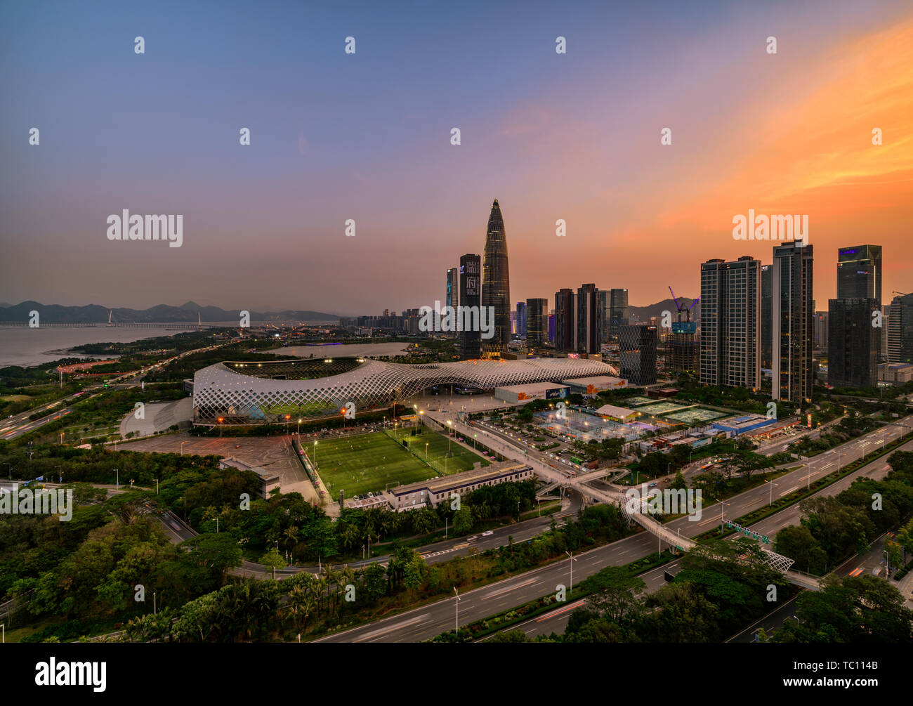 Architectural Scenery of Shenzhen Bay City Skyline Stock Photo - Alamy