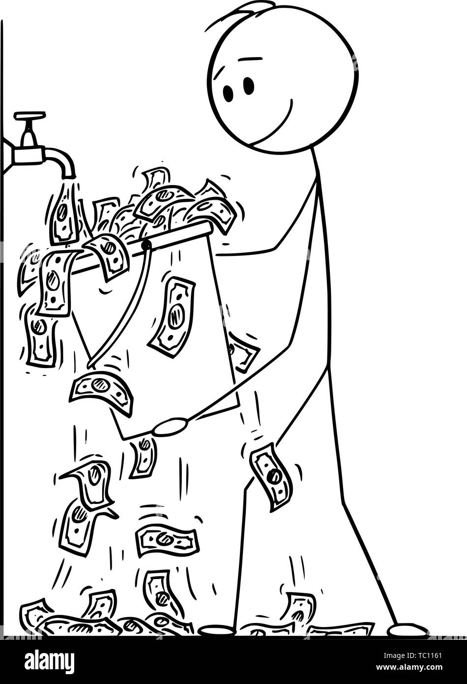 Vector cartoon stick figure drawing conceptual illustration of man or ...