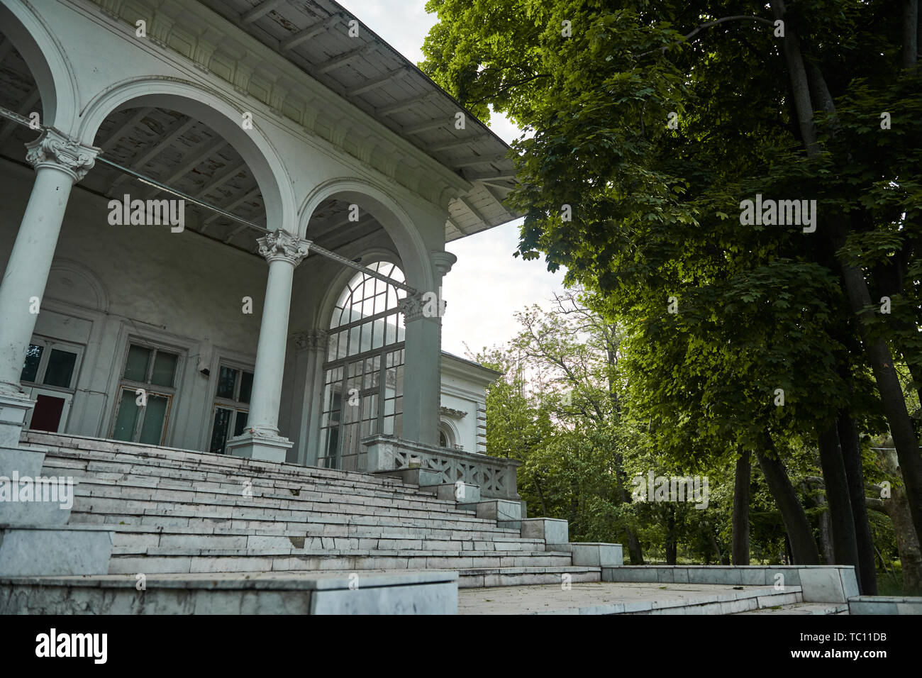 old white villa, retro architecture Stock Photo - Alamy