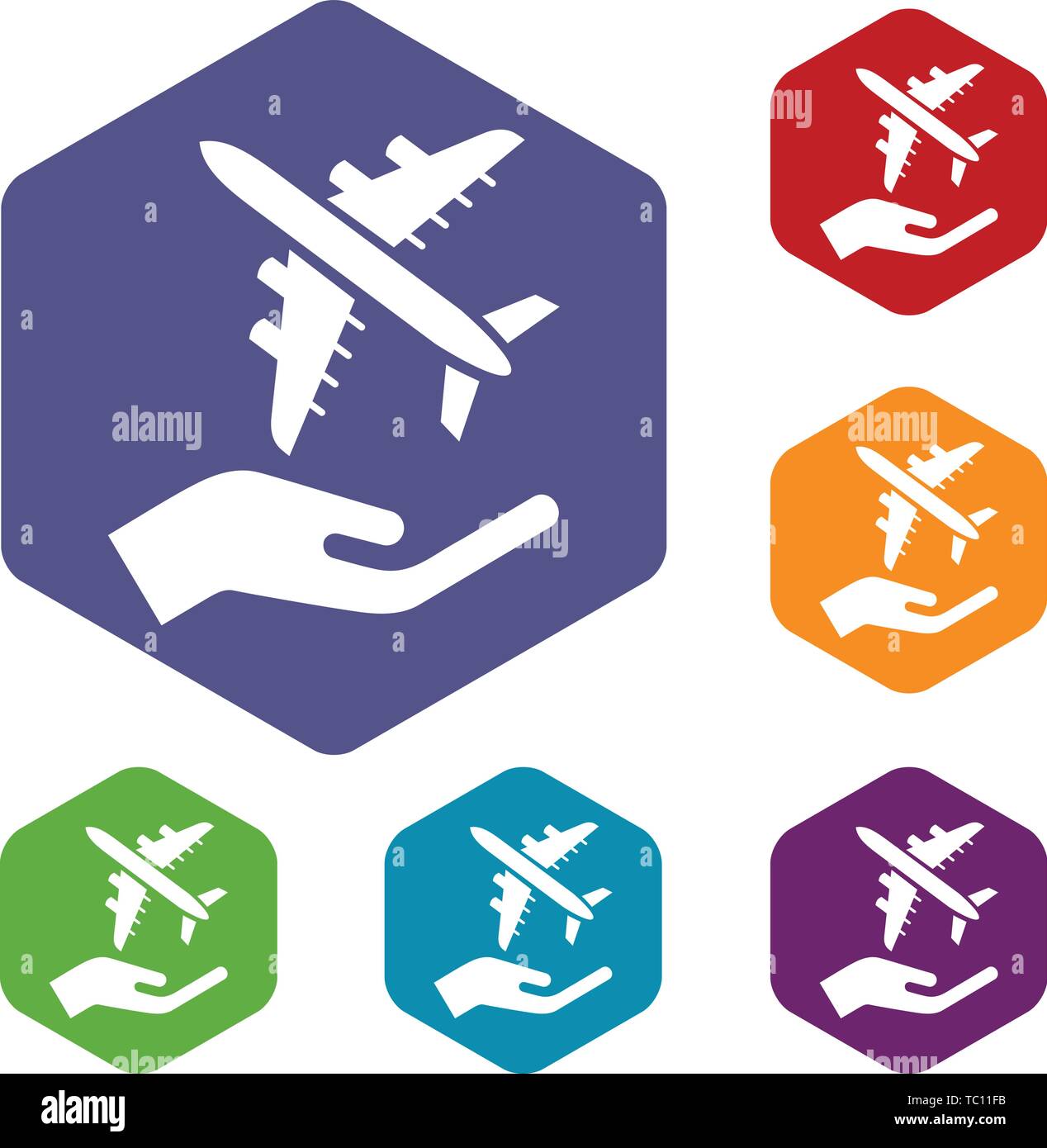 Air passenger protection icons vector hexahedron Stock Vector Image ...