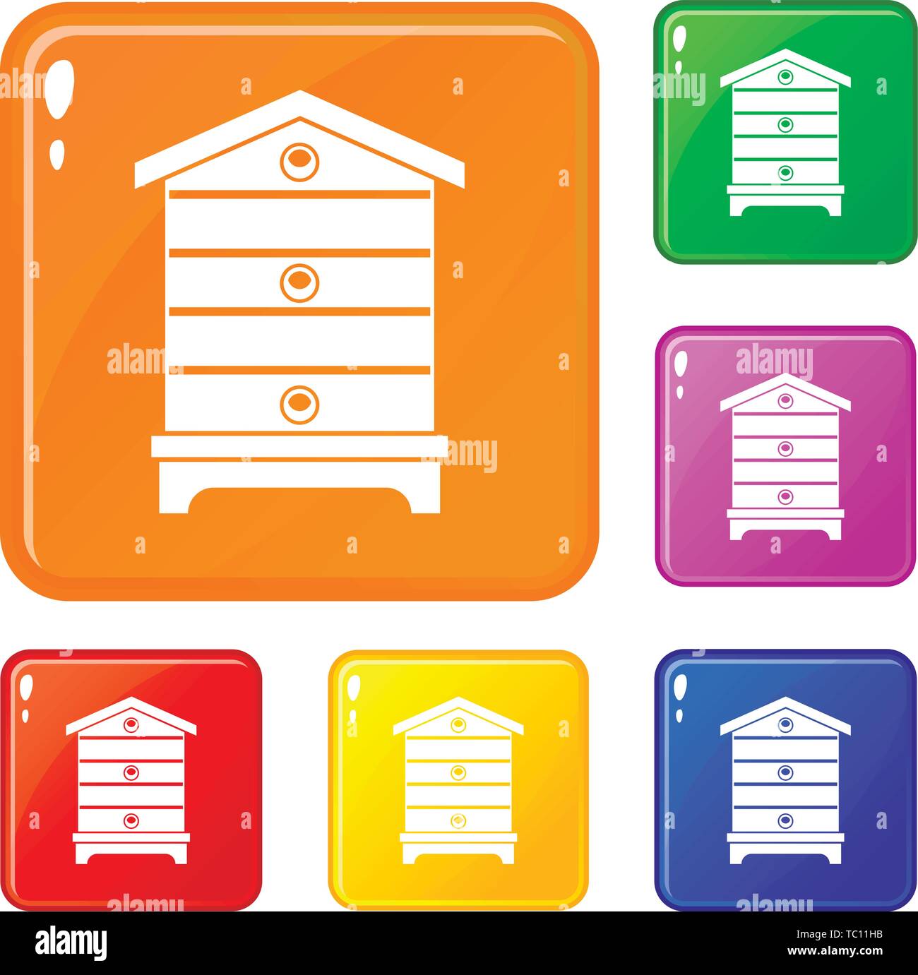 Hive icons set vector color Stock Vector Image & Art - Alamy