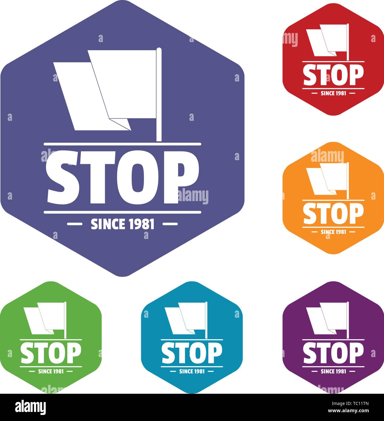 Social protest stop icons vector hexahedron Stock Vector Image & Art ...