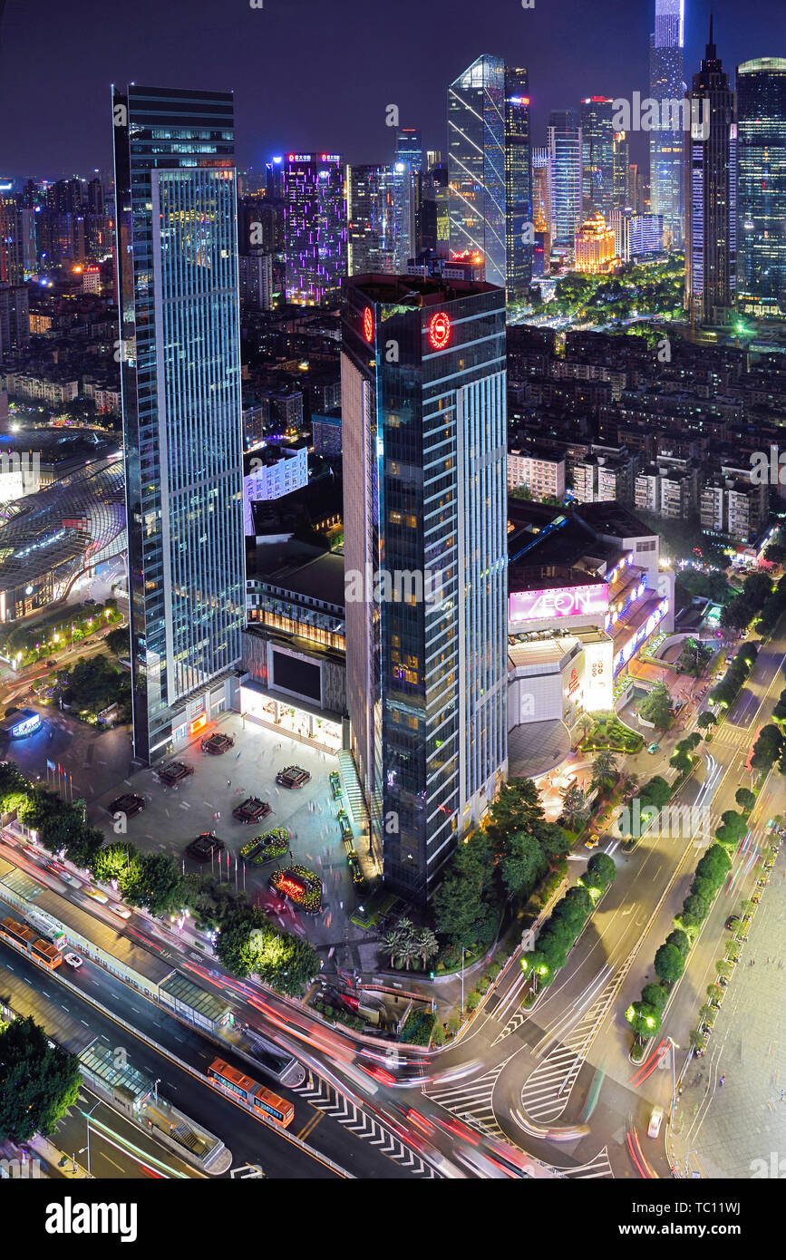 Night View of Tianhe City, Guangzhou Stock Photo - Alamy