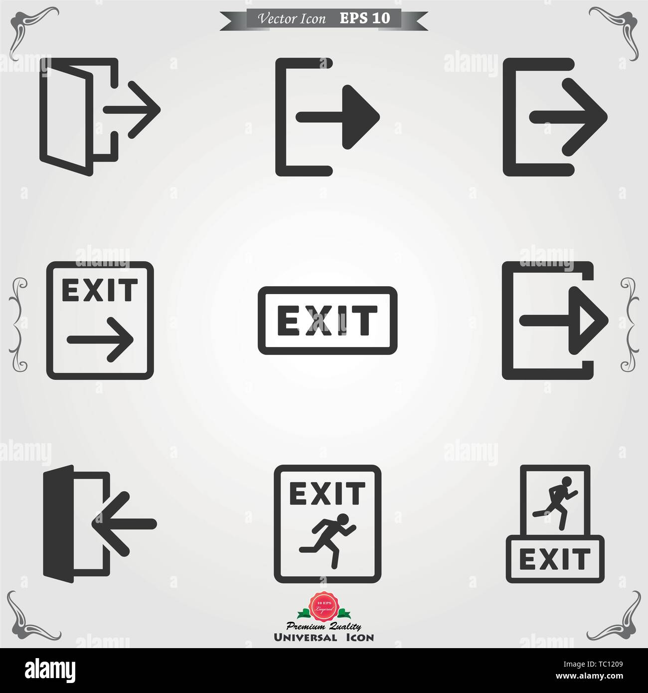 The exit icon. Logout and output logo, illustration, vector sign symbol ...