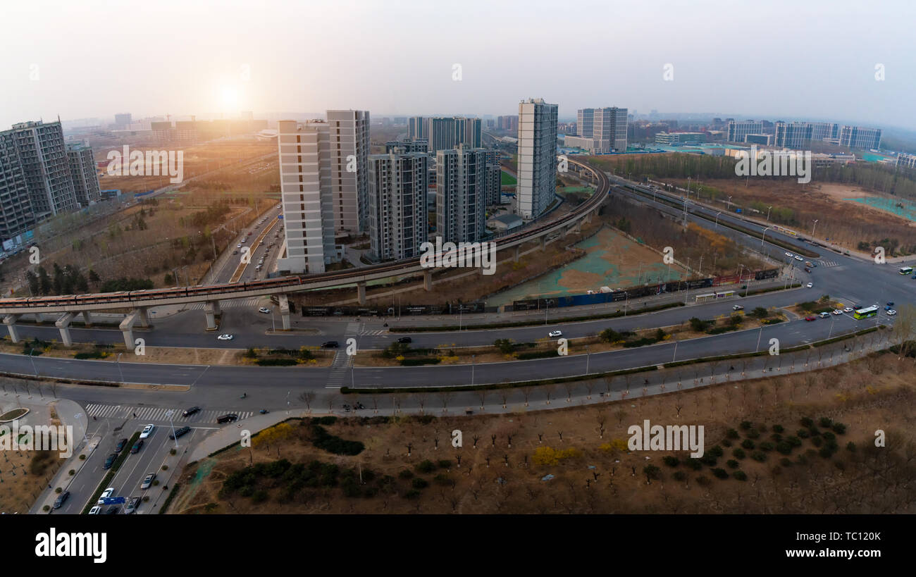 Beijing fangshan city skyline, city complex Stock Photo - Alamy