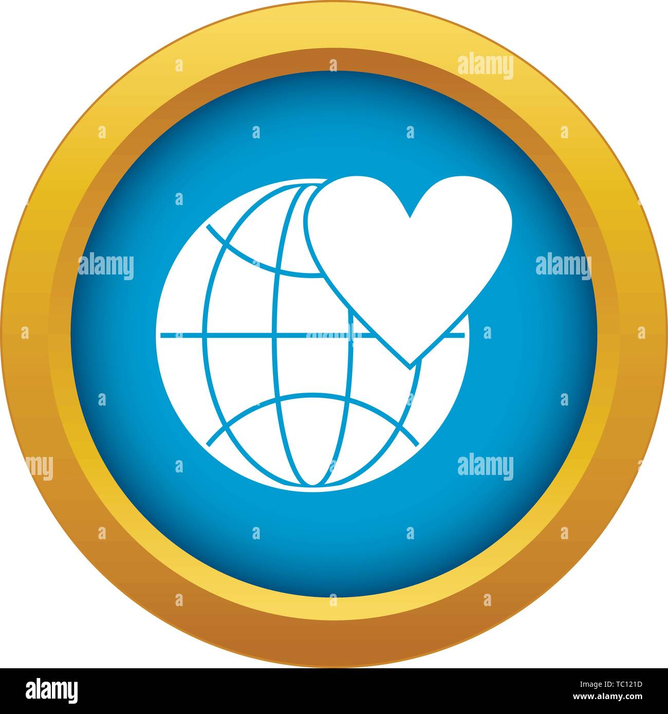 Earth world globe with heart icon blue vector isolated Stock Vector ...