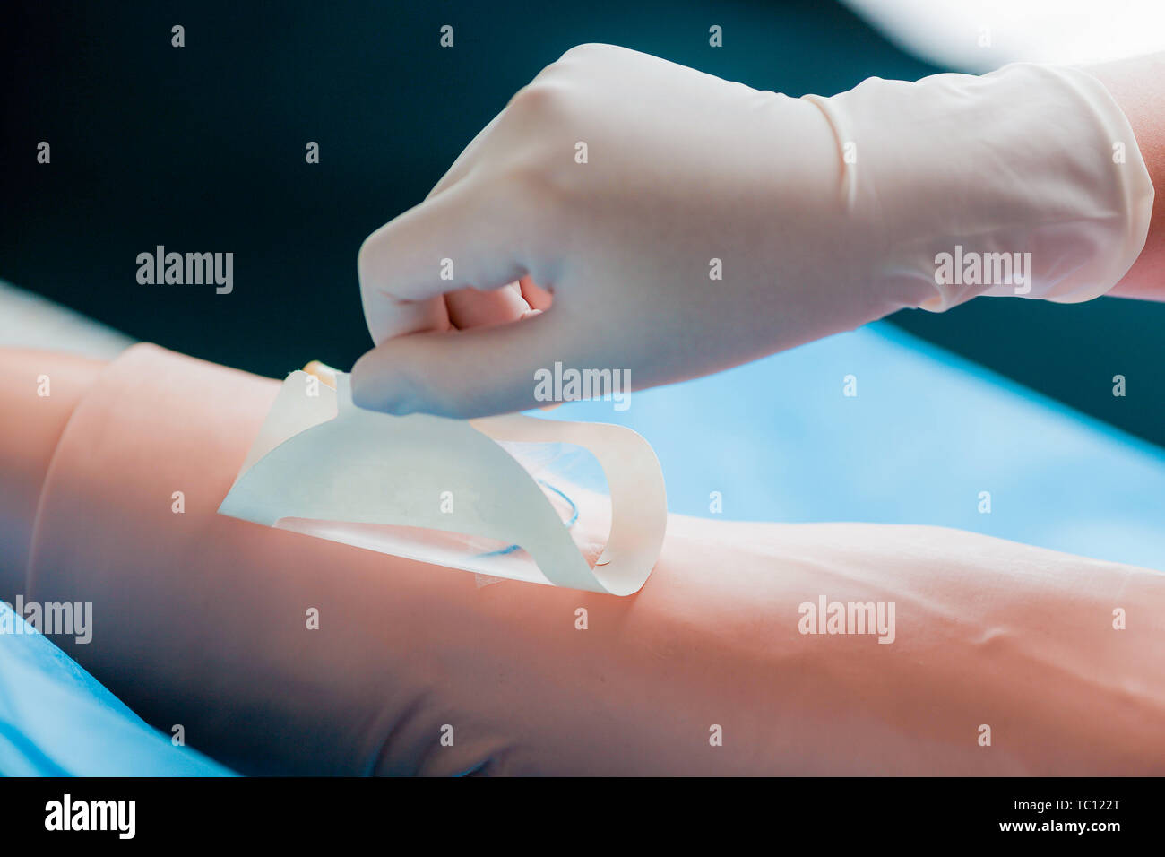 Medical care, operation of intravenous infusion, intravenous infusion ...