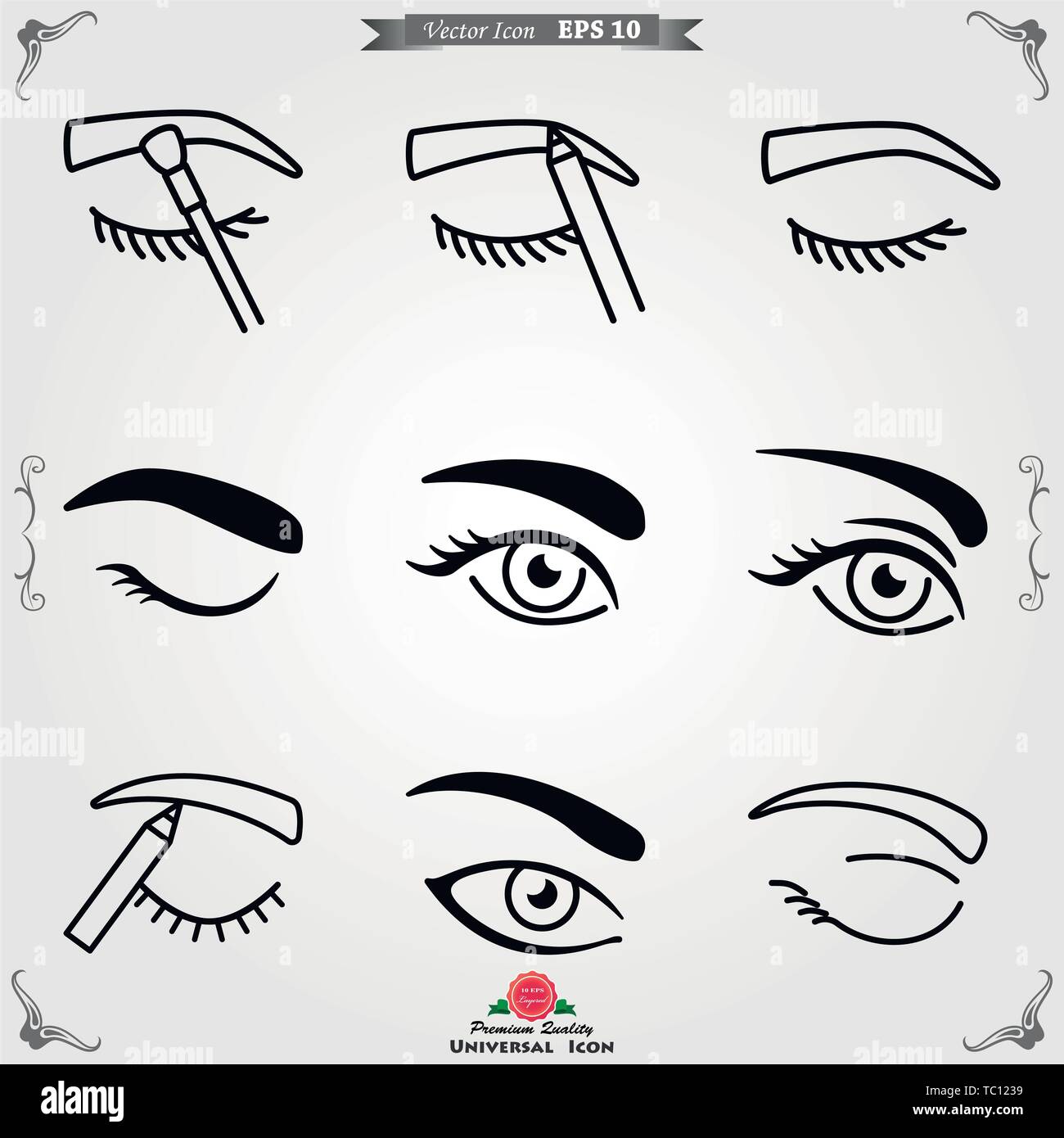 Eyebrow icon. Eyebrow tattoo. logo, illustration, vector sign symbol ...