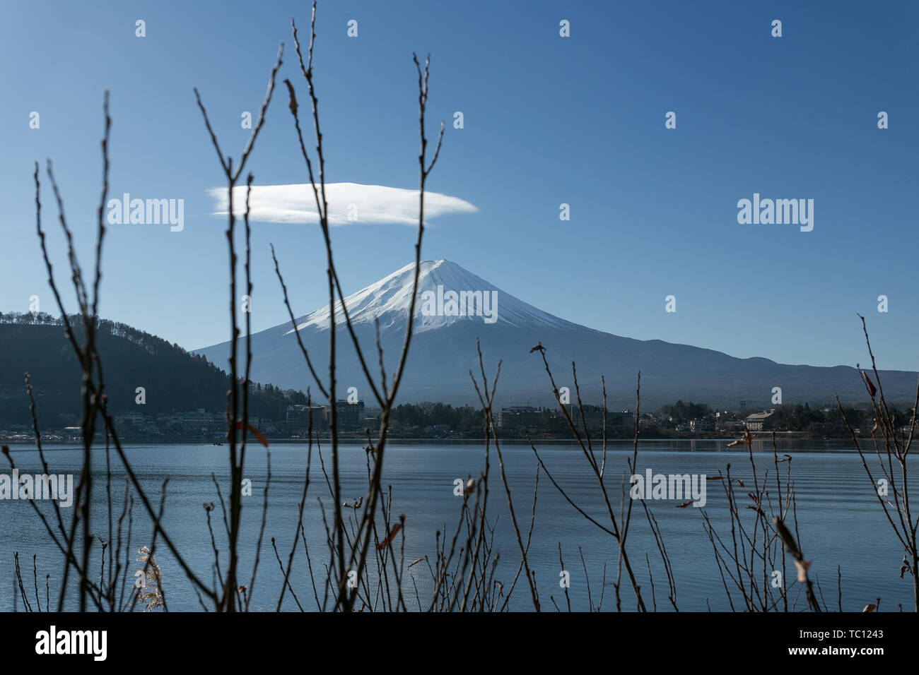 Japan's Mount Fuji estuary lake scenery Stock Photo - Alamy
