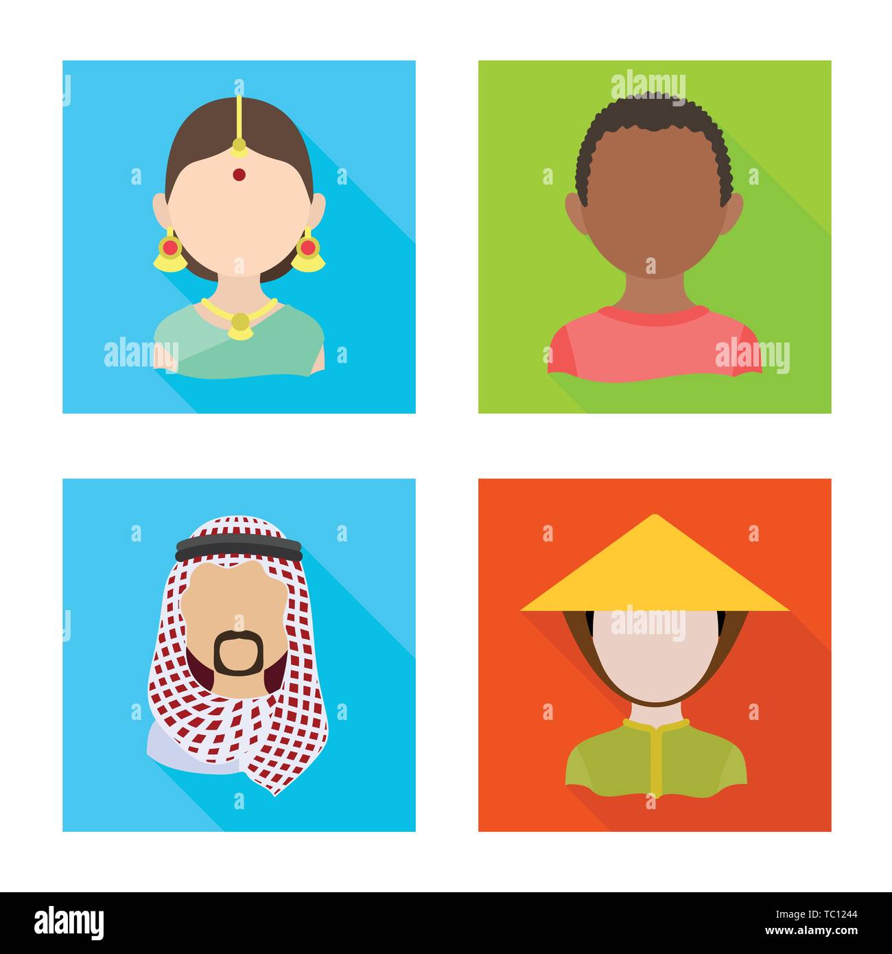 Vector design of nation and race symbol. Collection of nation and user ...