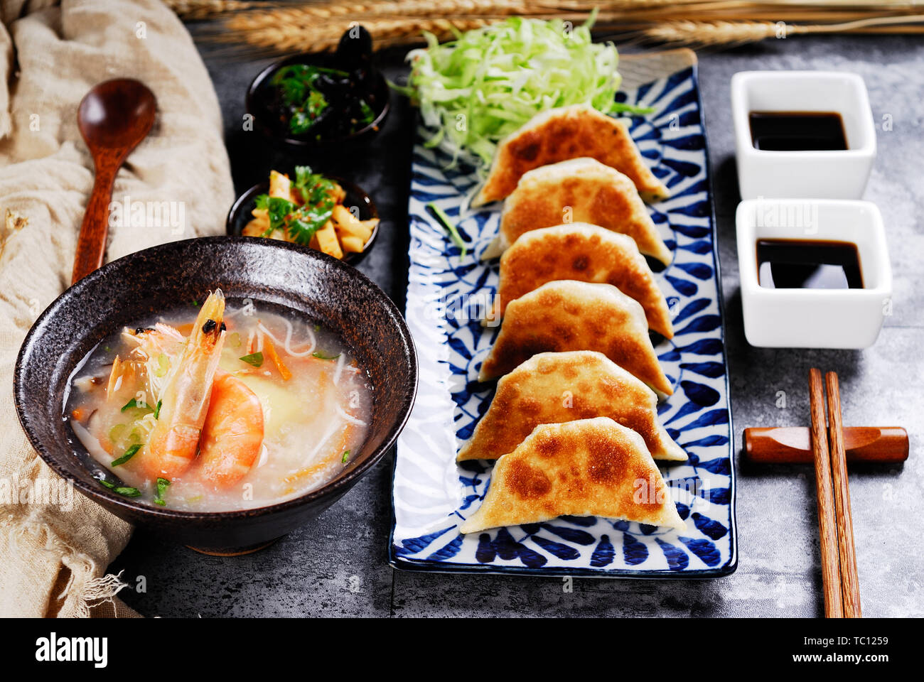 Fried dumplings package Stock Photo - Alamy