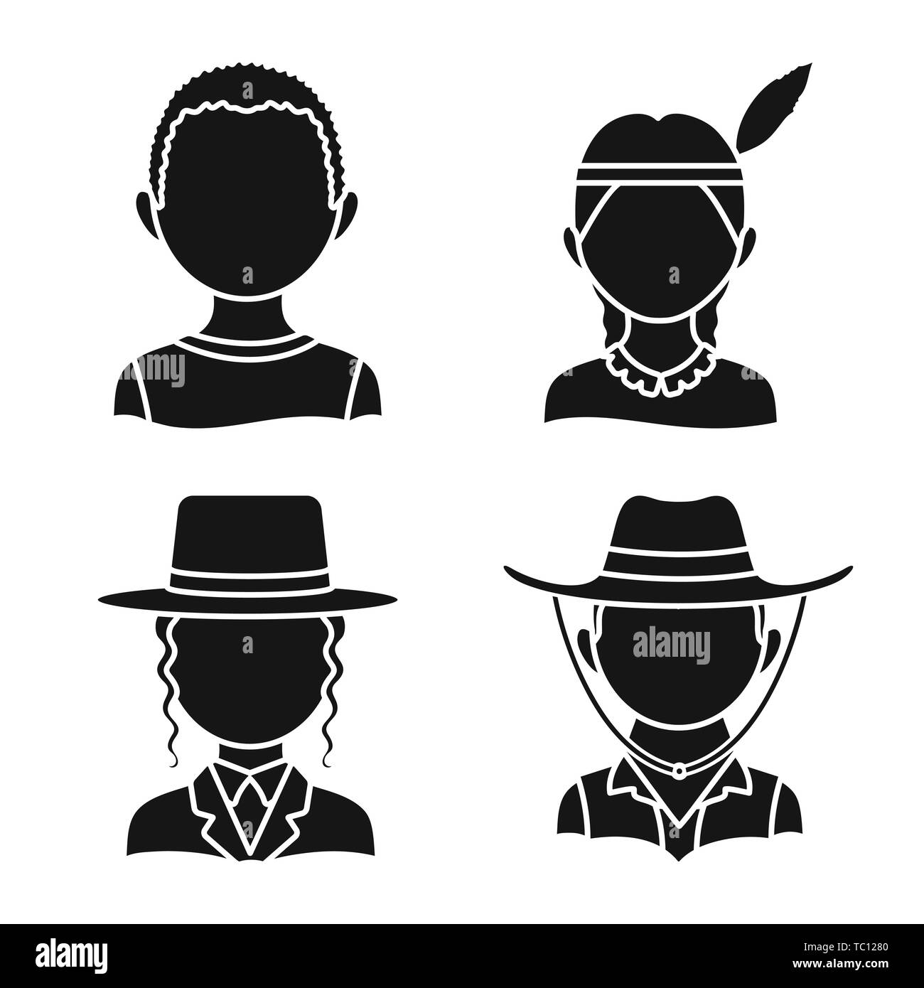 Vector illustration of person and culture icon. Collection of person ...