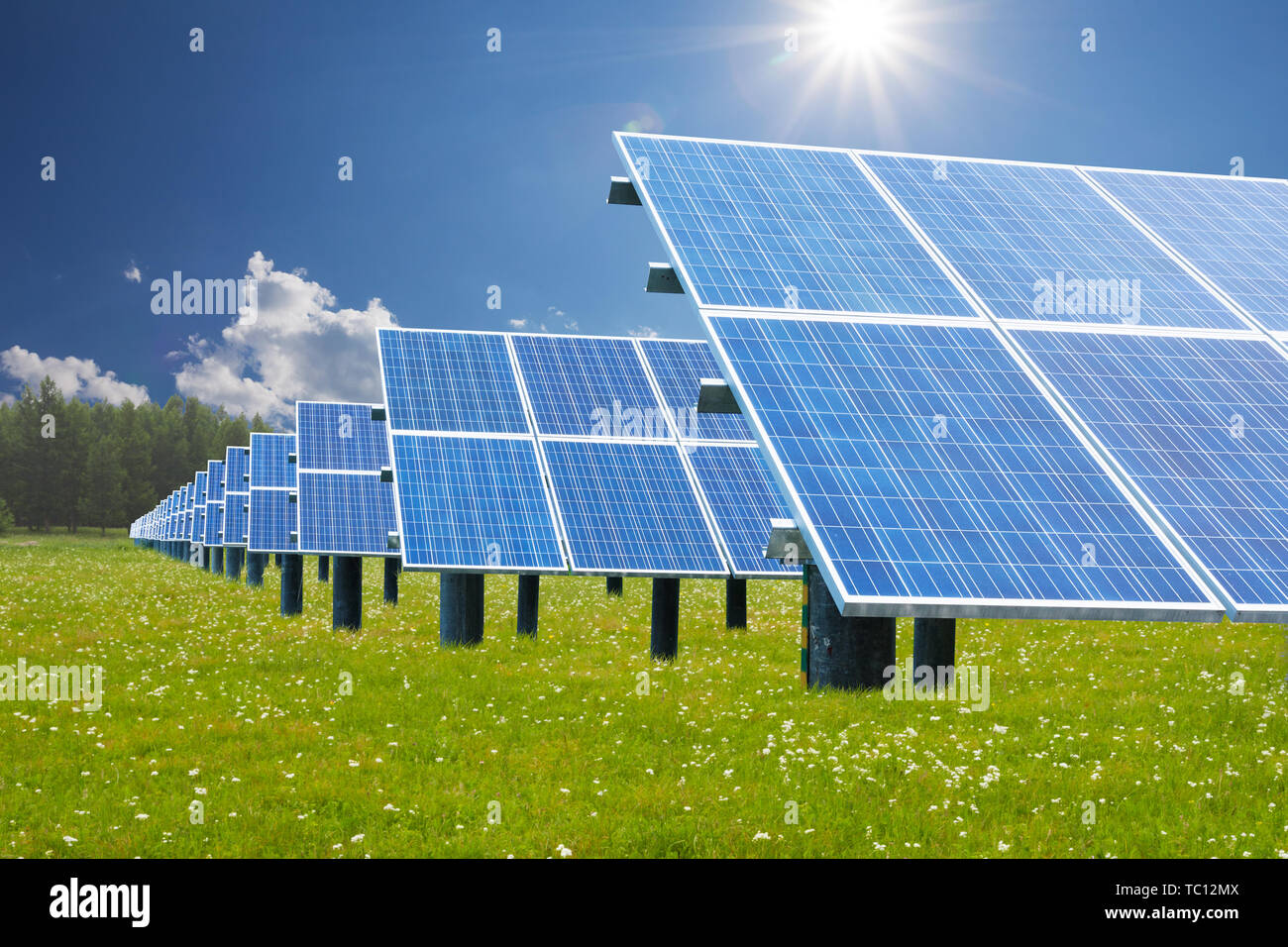 Solar panel produces green,environmentally friendly energy from Stock ...