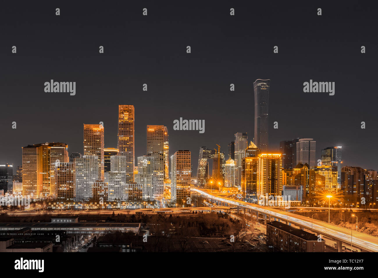 Beijing international trade CBD business district and China Stock Photo ...