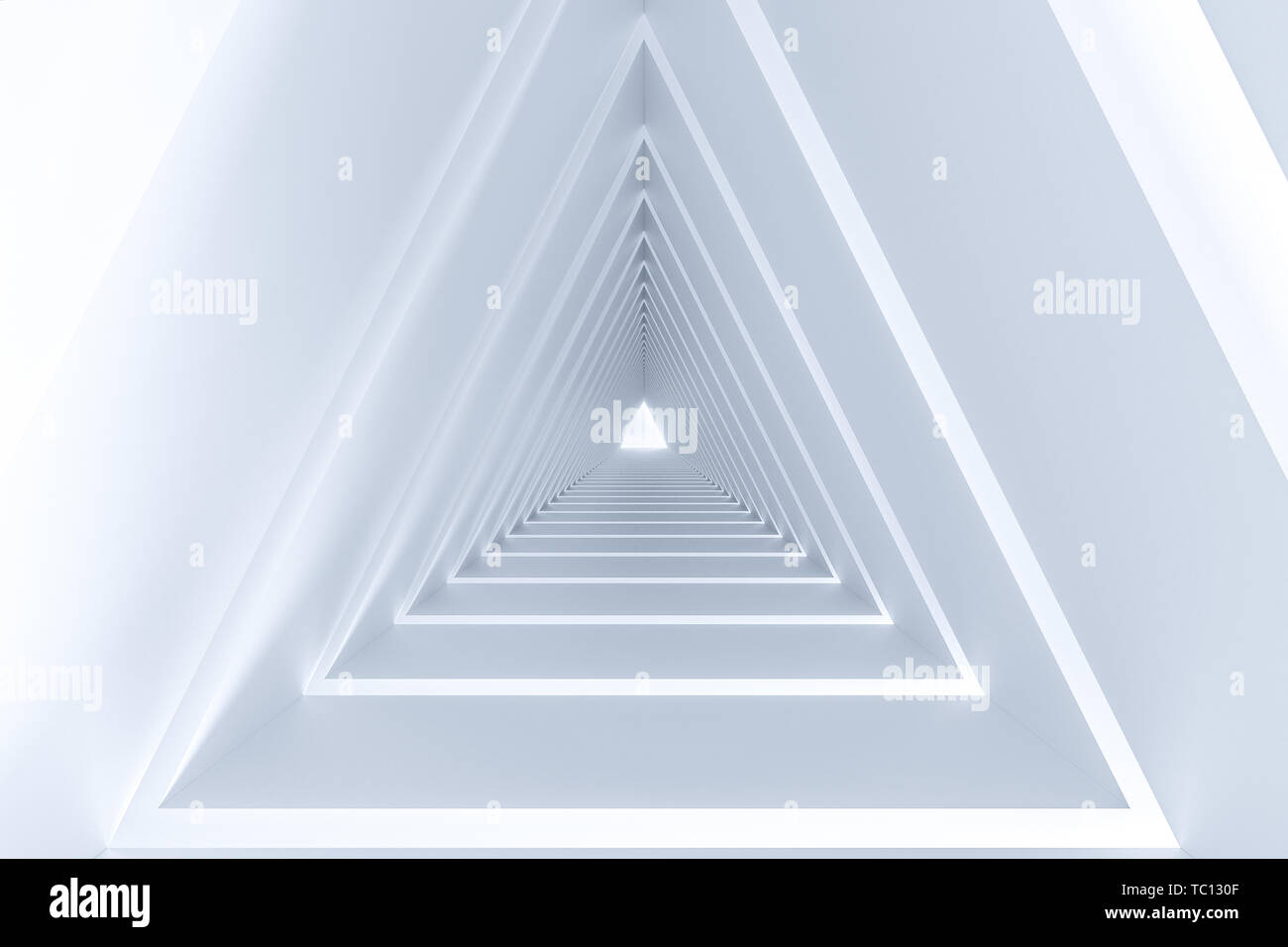 Three-dimensional rendering, luminous triangular channel Stock Photo ...