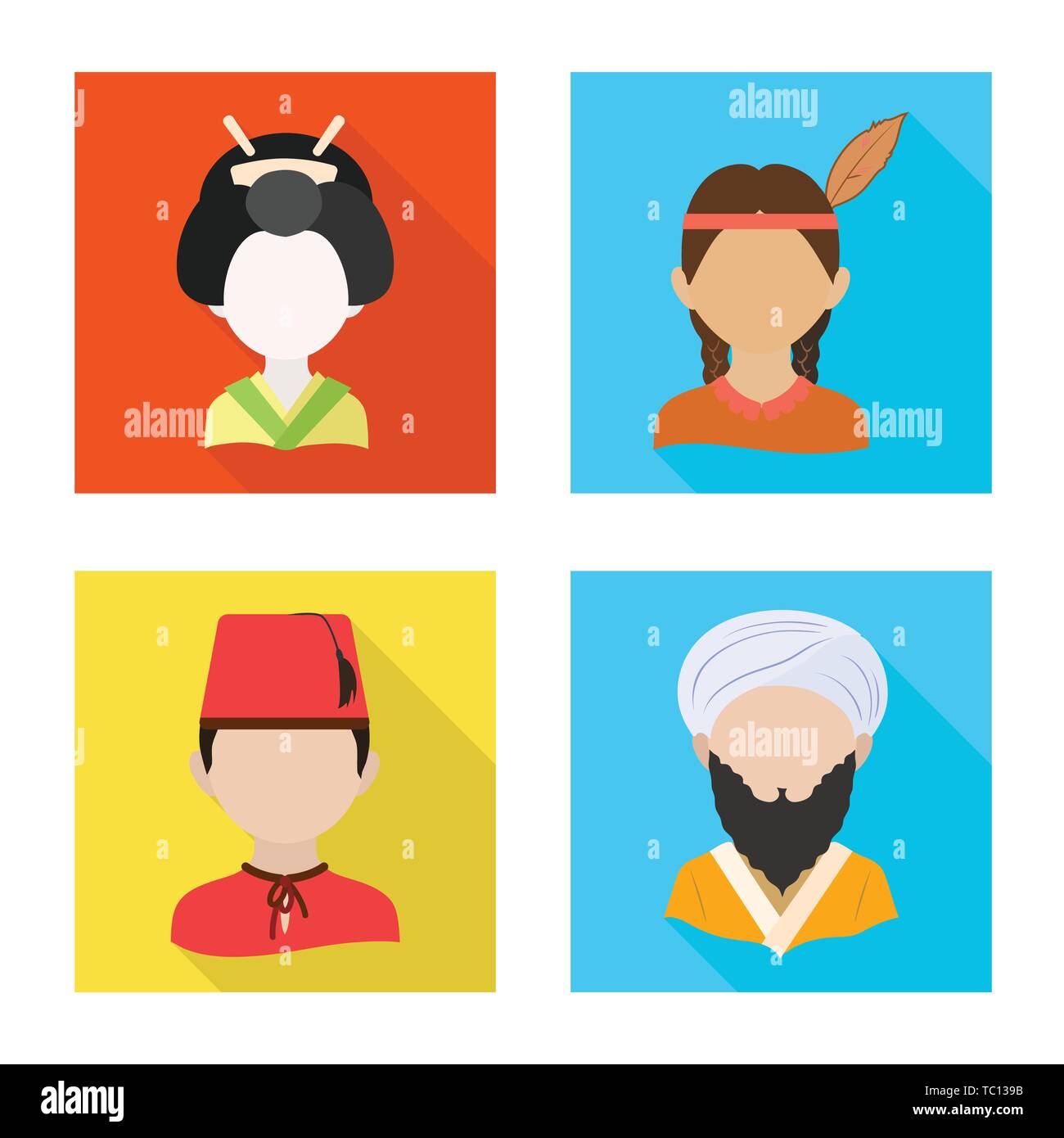 Vector illustration of nation and race icon. Collection of nation and ...