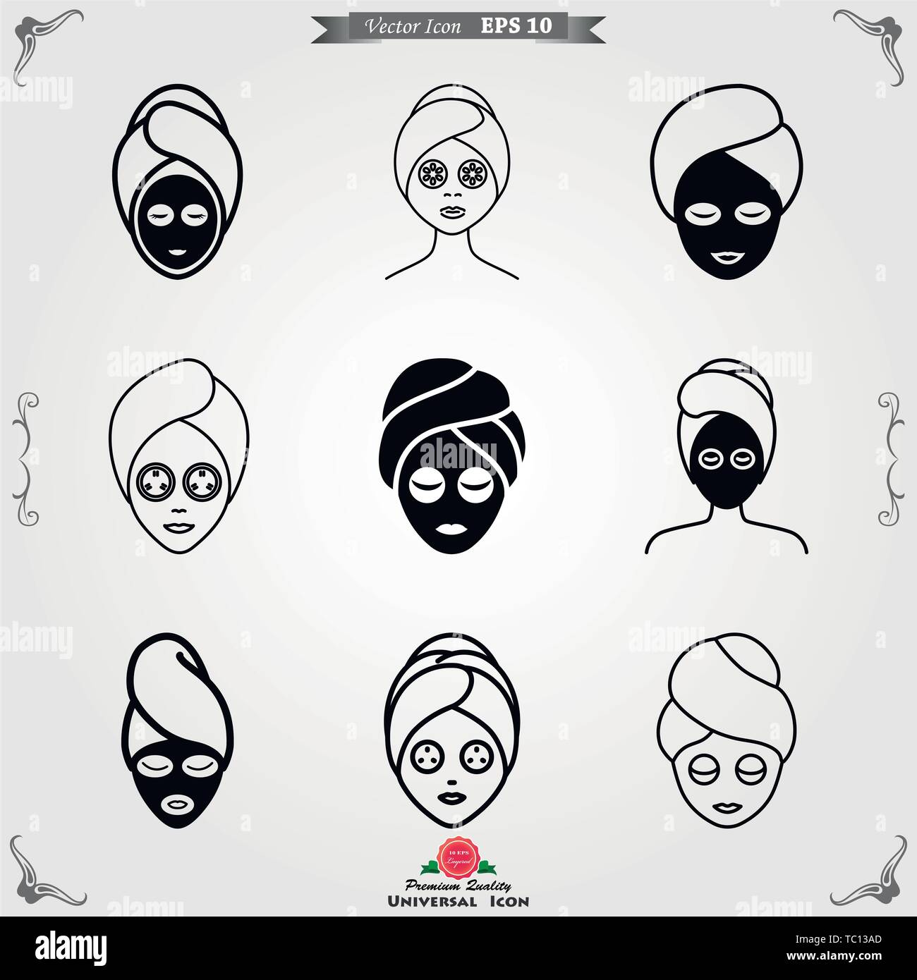 Facial mask icon logo, vector sign symbol for design Stock Vector Image ...