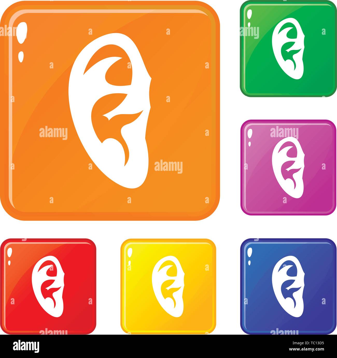 Ear icons set vector color Stock Vector Image & Art - Alamy