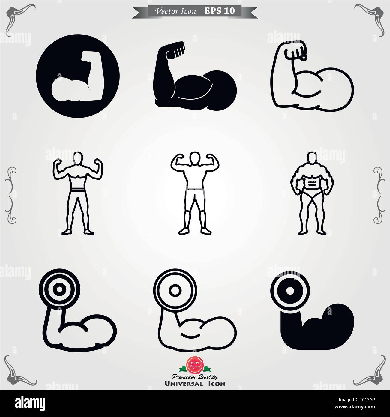 Muscle icon logo, vector sign symbol for design Stock Vector Image ...