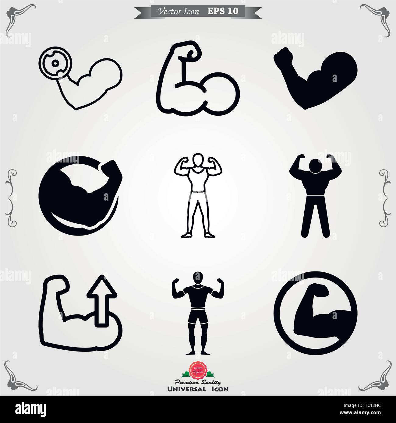 Muscle icon logo, vector sign symbol for design Stock Vector Image ...