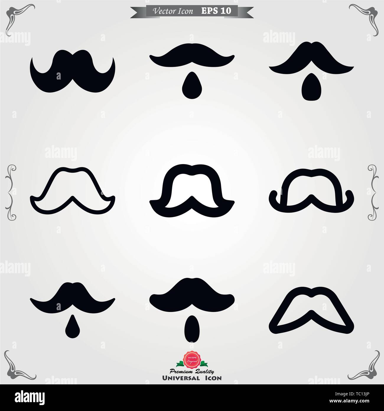 Mustache icon logo, vector sign symbol for design Stock Vector Image ...