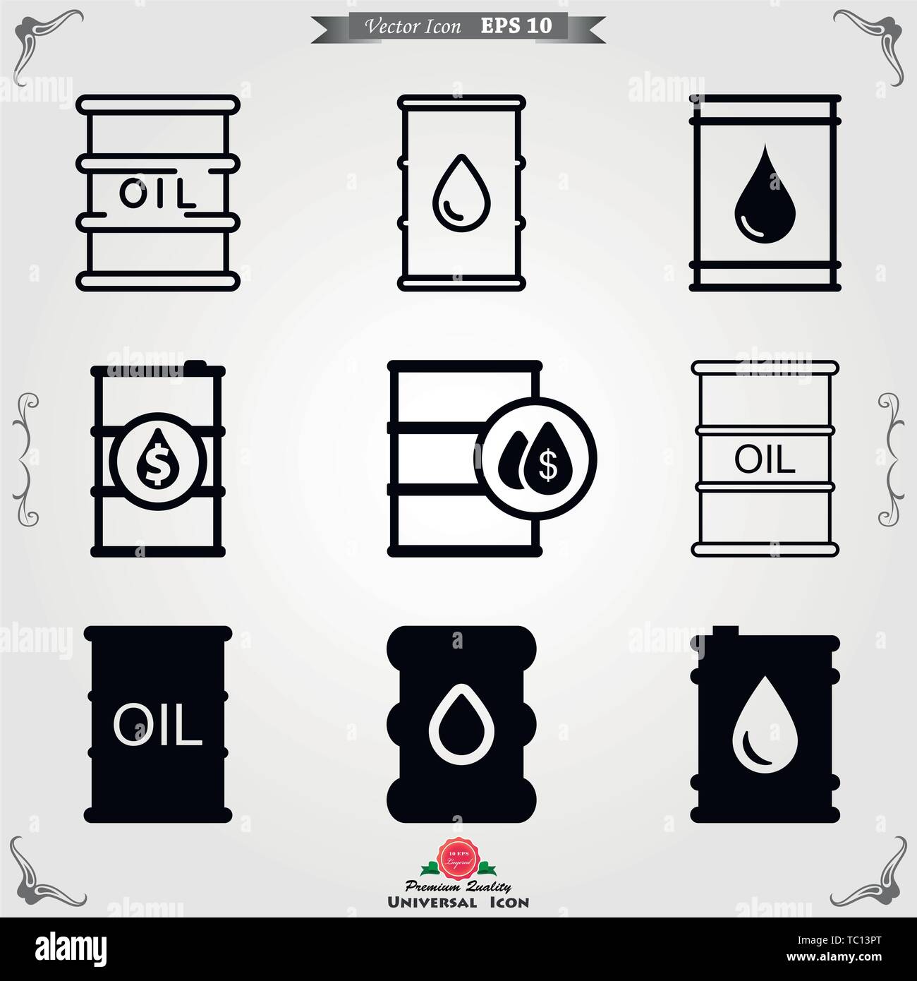 Oil drum container icon logo, vector sign symbol for design Stock ...