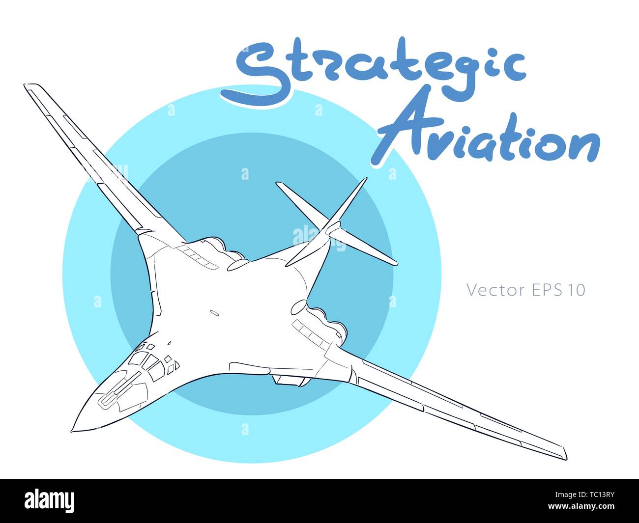 Modern Russian jet bomber aircraft. Vector draw Stock Vector Image ...