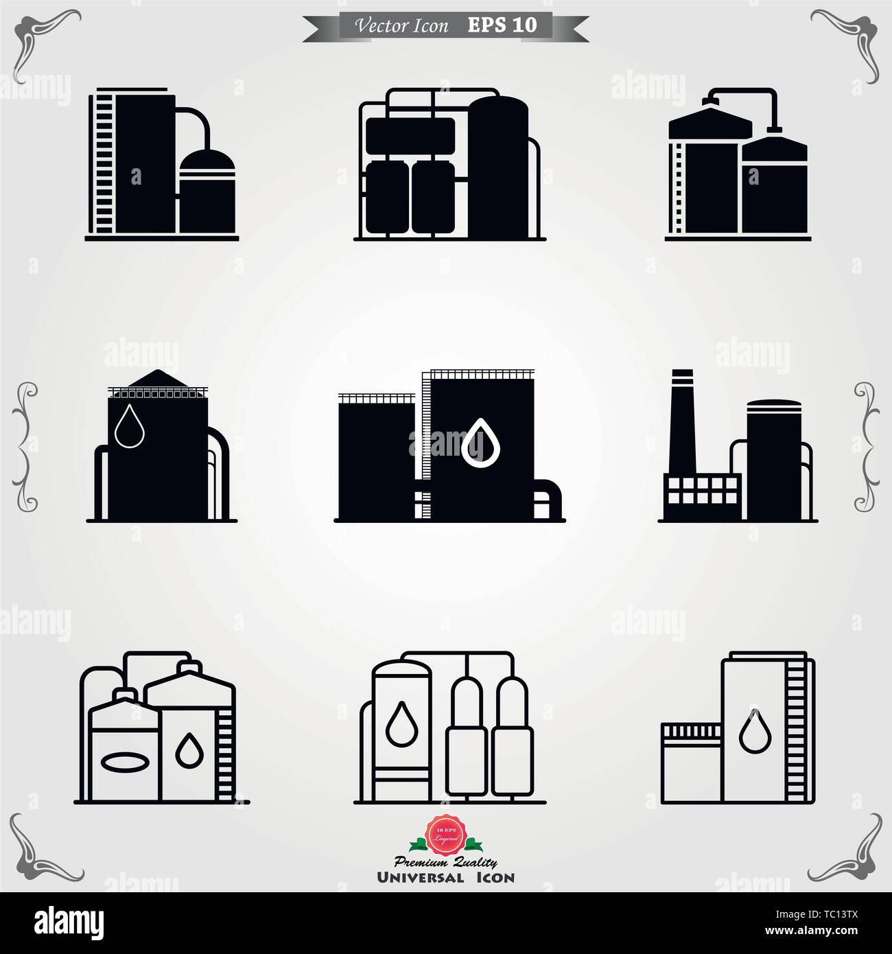 Oil storage tank icon logo, vector sign symbol for design Stock Vector ...