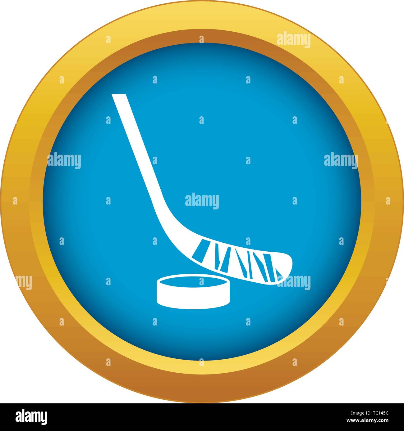 Stick and puck icon blue vector isolated Stock Vector Image & Art - Alamy