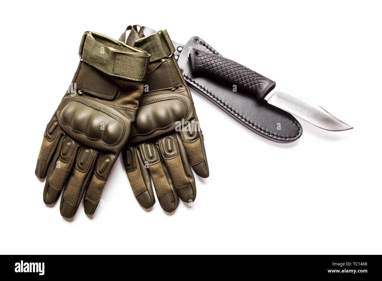 military knife in pocket isolated white Stock Photo - Alamy