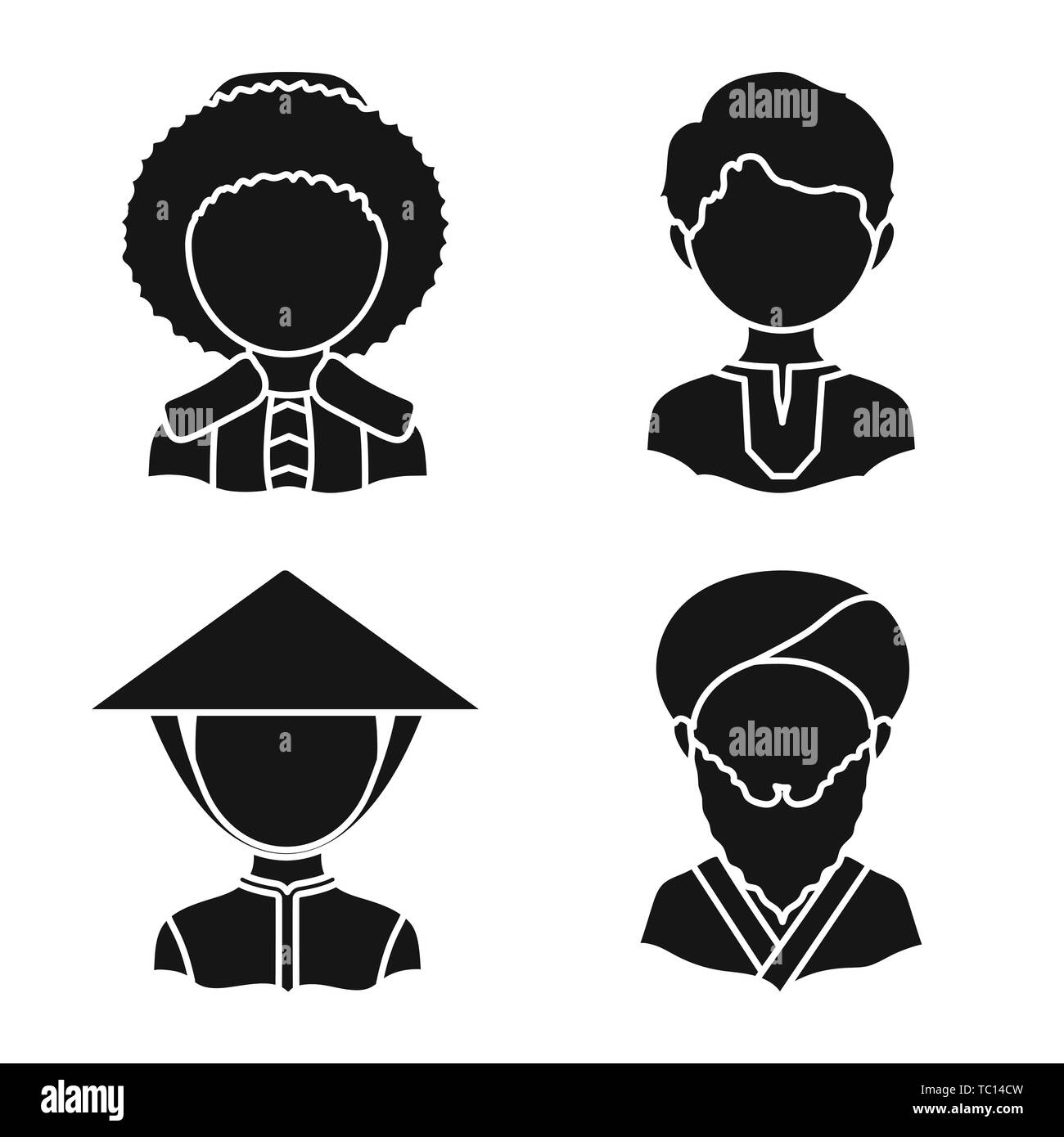 Vector illustration of person and culture logo. Set of person and race ...