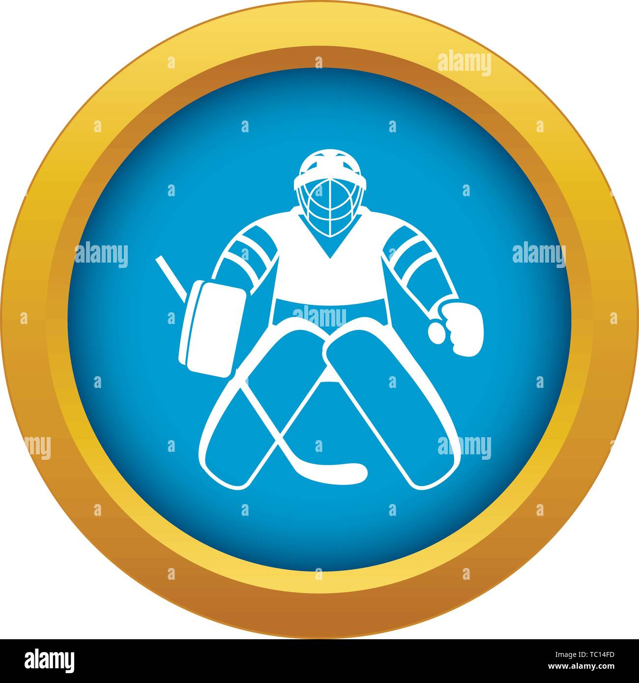 Hockey goalkeeper icon blue vector isolated Stock Vector Image & Art ...