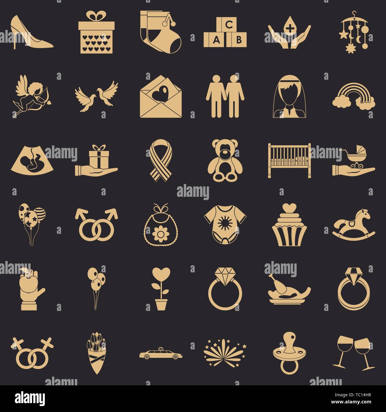 Adore icons set, simple style Stock Vector Image & Art - Alamy