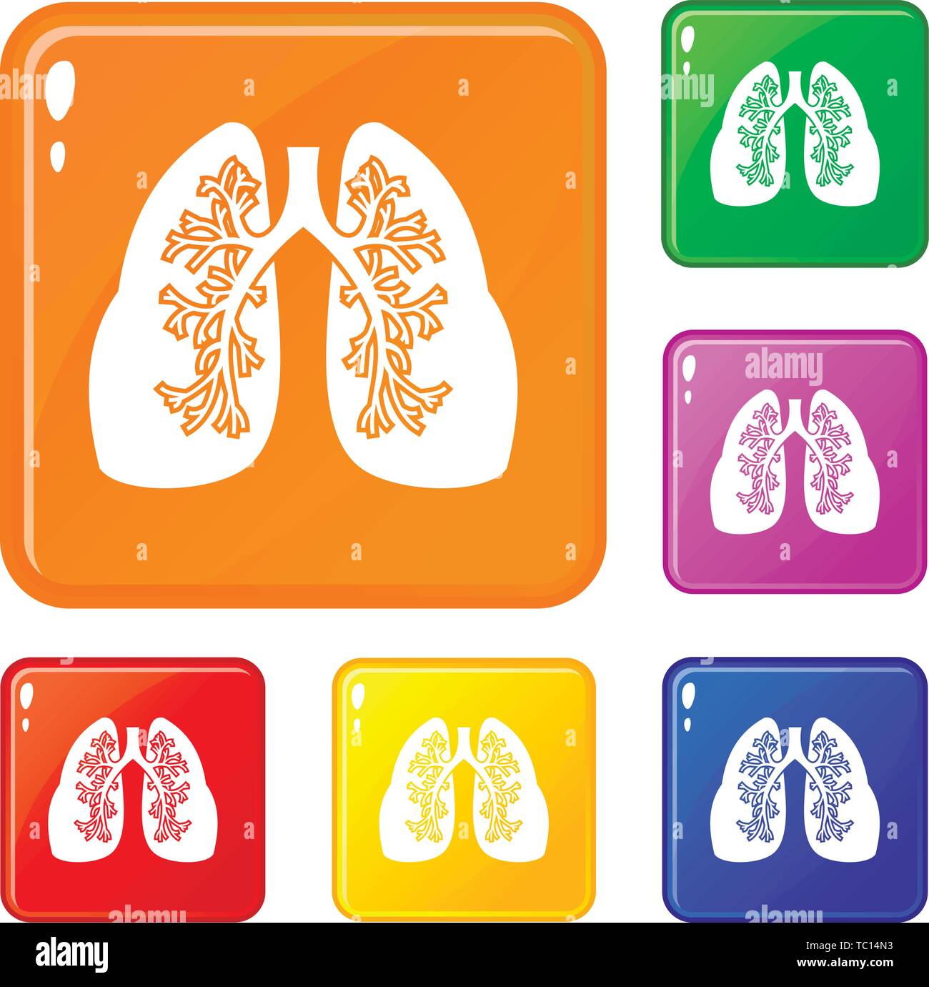 Lungs icons set vector color Stock Vector Image & Art - Alamy