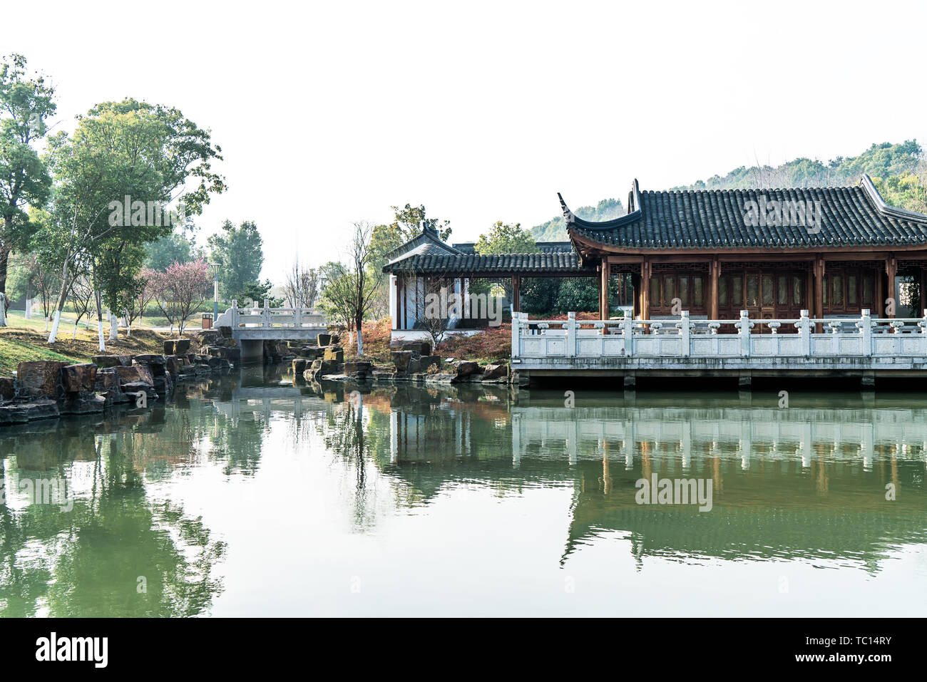 Suzhou ancient buildings and lakes Stock Photo - Alamy