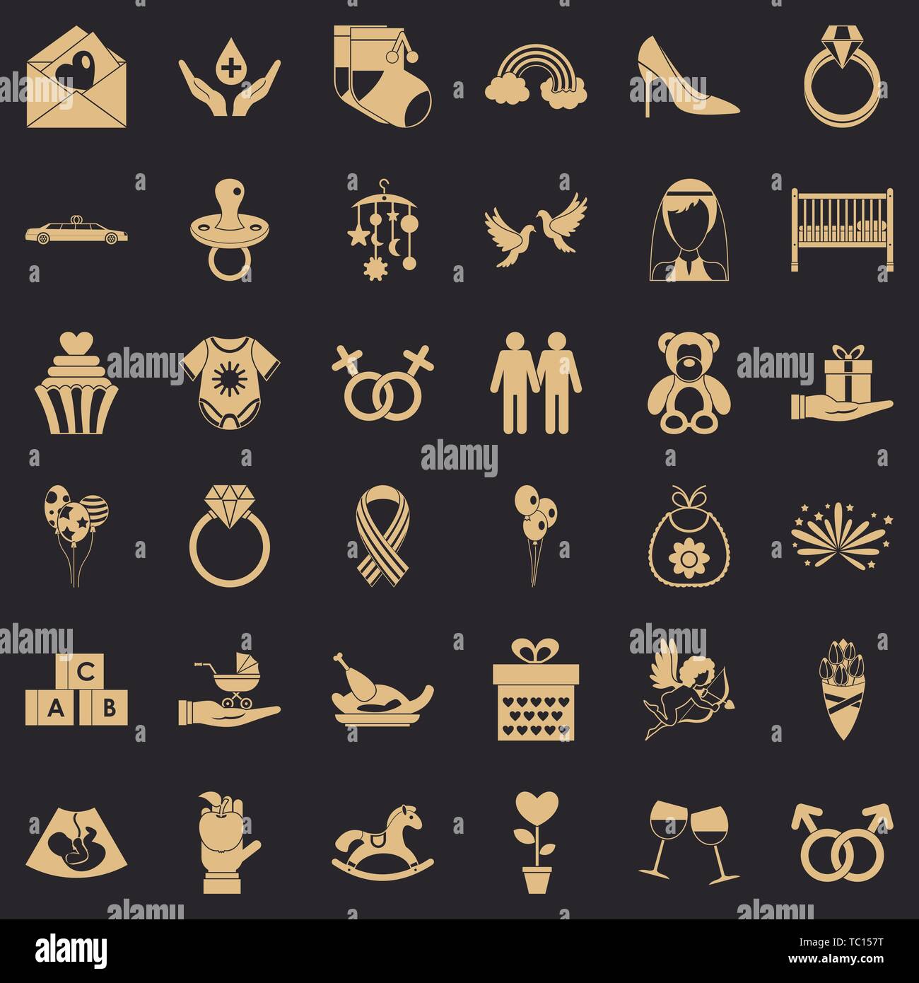 Sympathy icons set, simple style Stock Vector Image & Art - Alamy