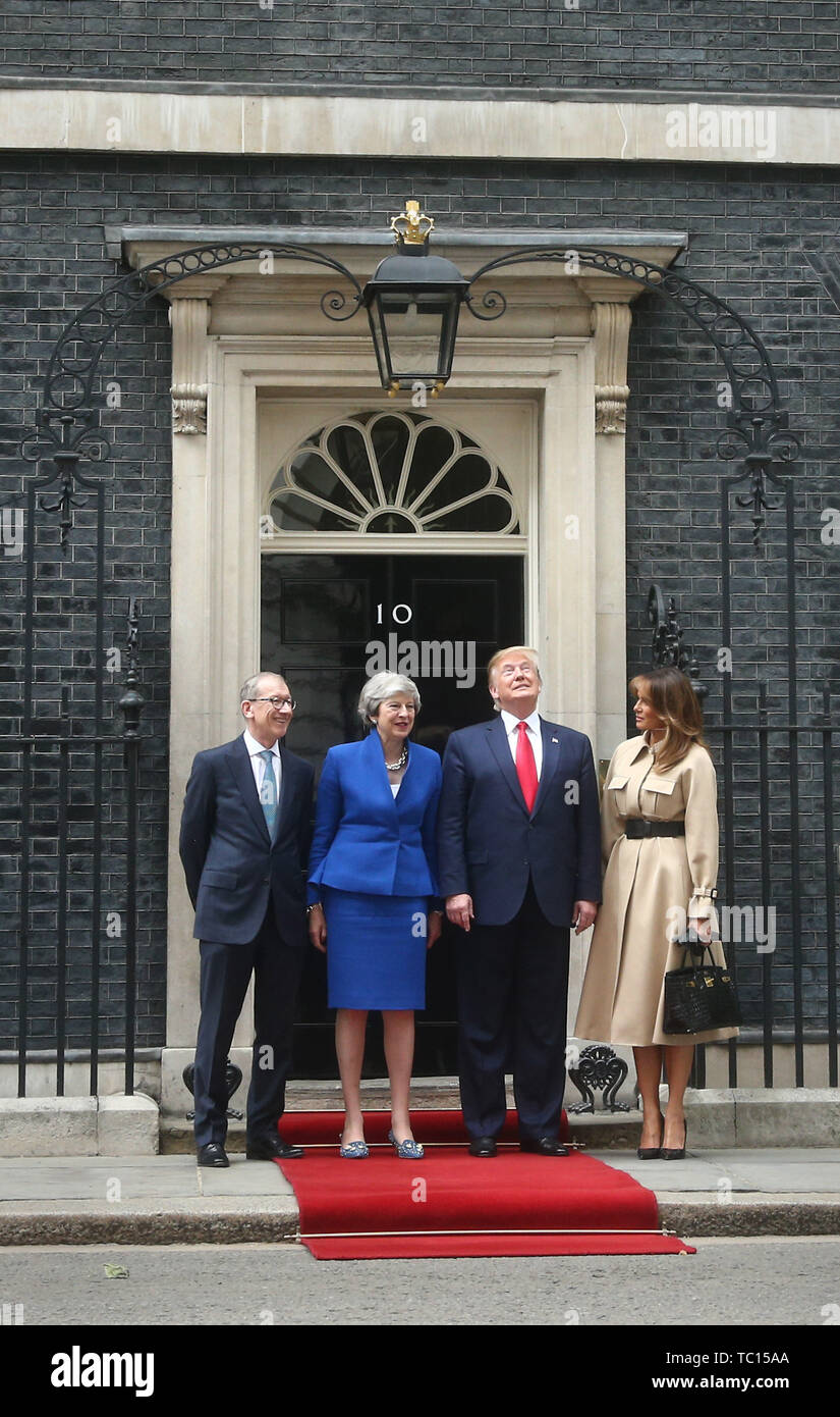 (left to right) Philip May and Prime Minister Theresa May welcoming US ...