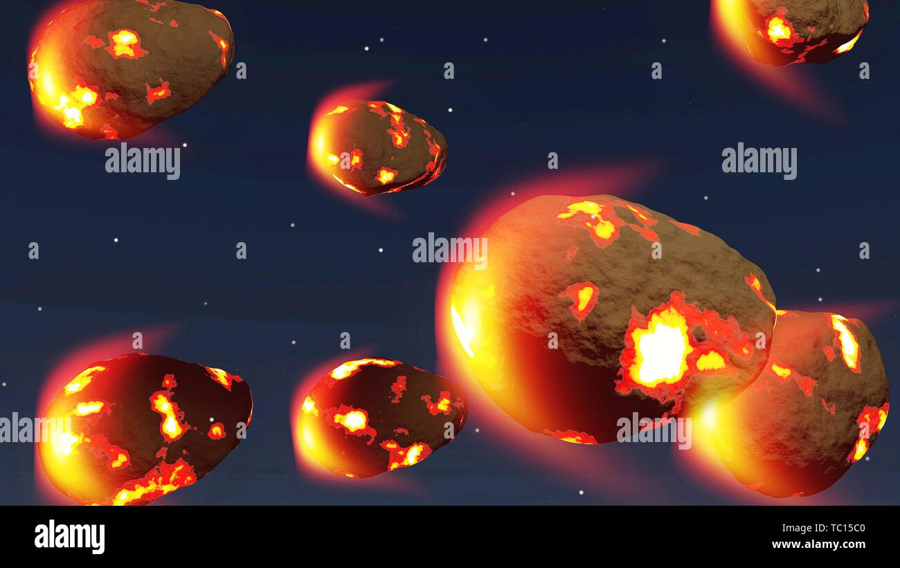 Creative diagram of space meteorite meteor Stock Photo - Alamy