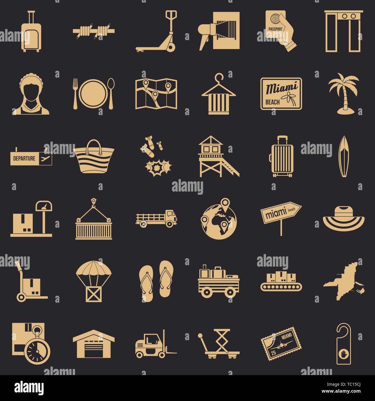 Luggage icons set, simple style Stock Vector Image & Art - Alamy