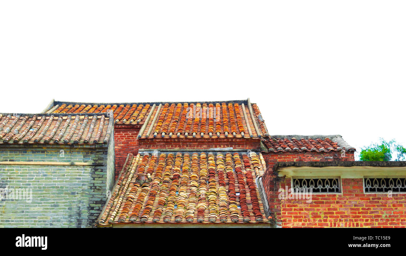Red tile roof, Lingnan characteristic building, photographed in ...