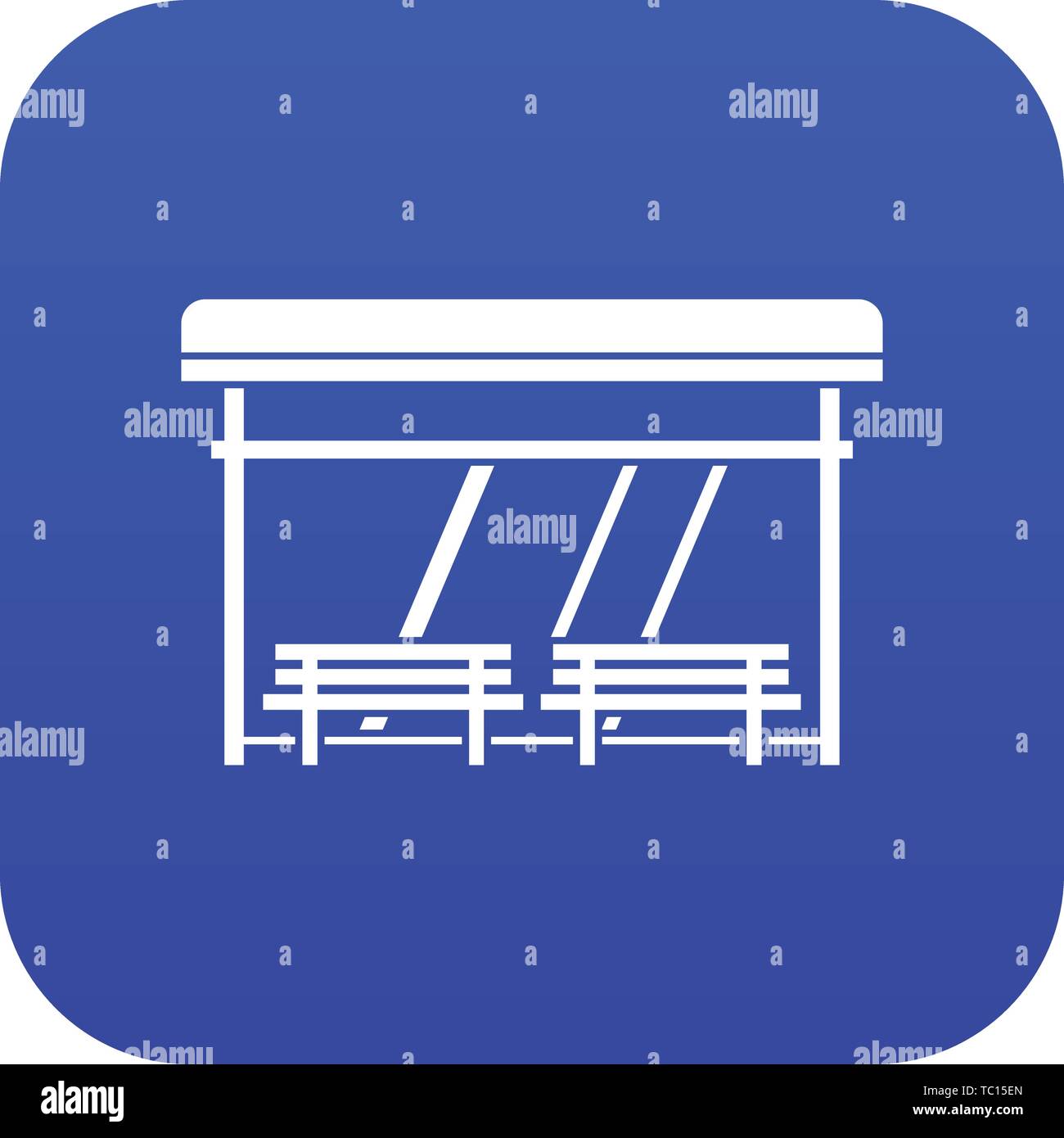 Bus stop icon digital blue Stock Vector Image & Art - Alamy