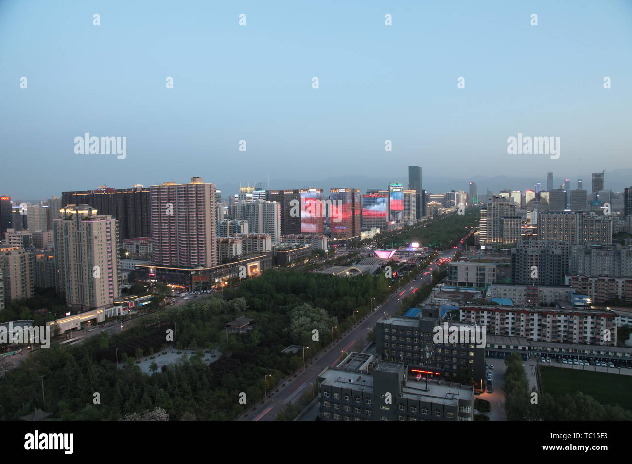 Night view of Xi'an city Stock Photo - Alamy